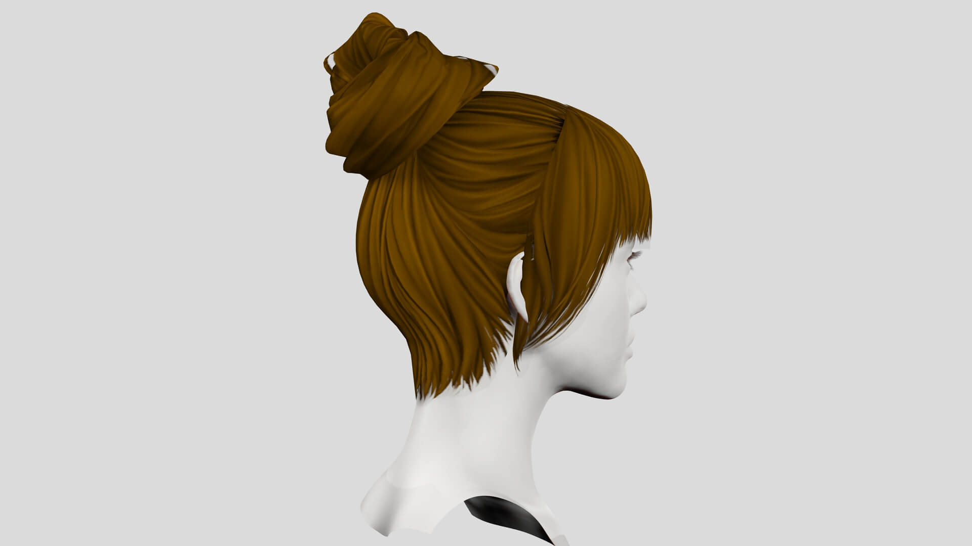 Female Hair - Small Bun 3D Model by khaloui