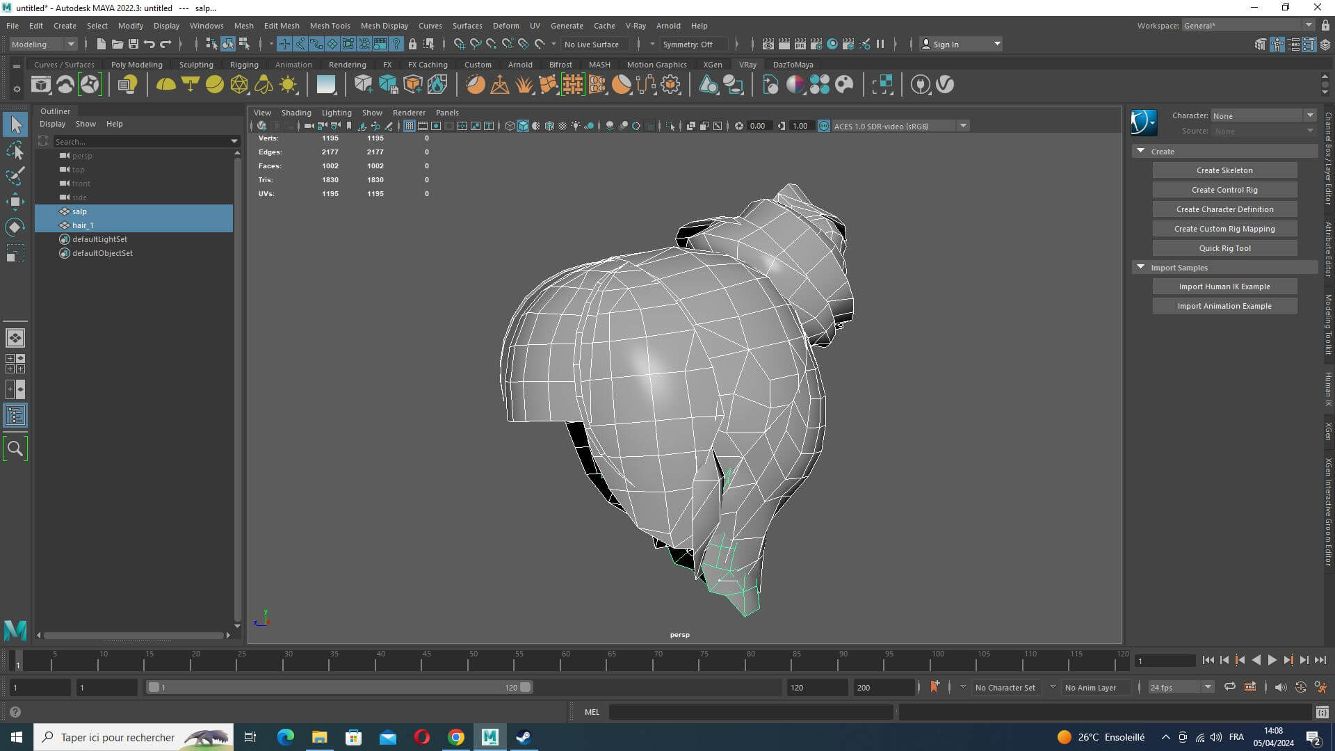 Female Hair - Small Bun 3D Model by khaloui