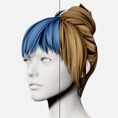 Female Hair - Small Bun 3D Model by khaloui