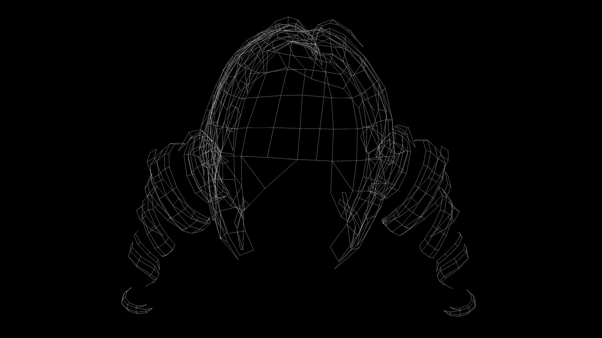 Female Hair- Spiral Spring Curly Pigtails 3D Model by khaloui