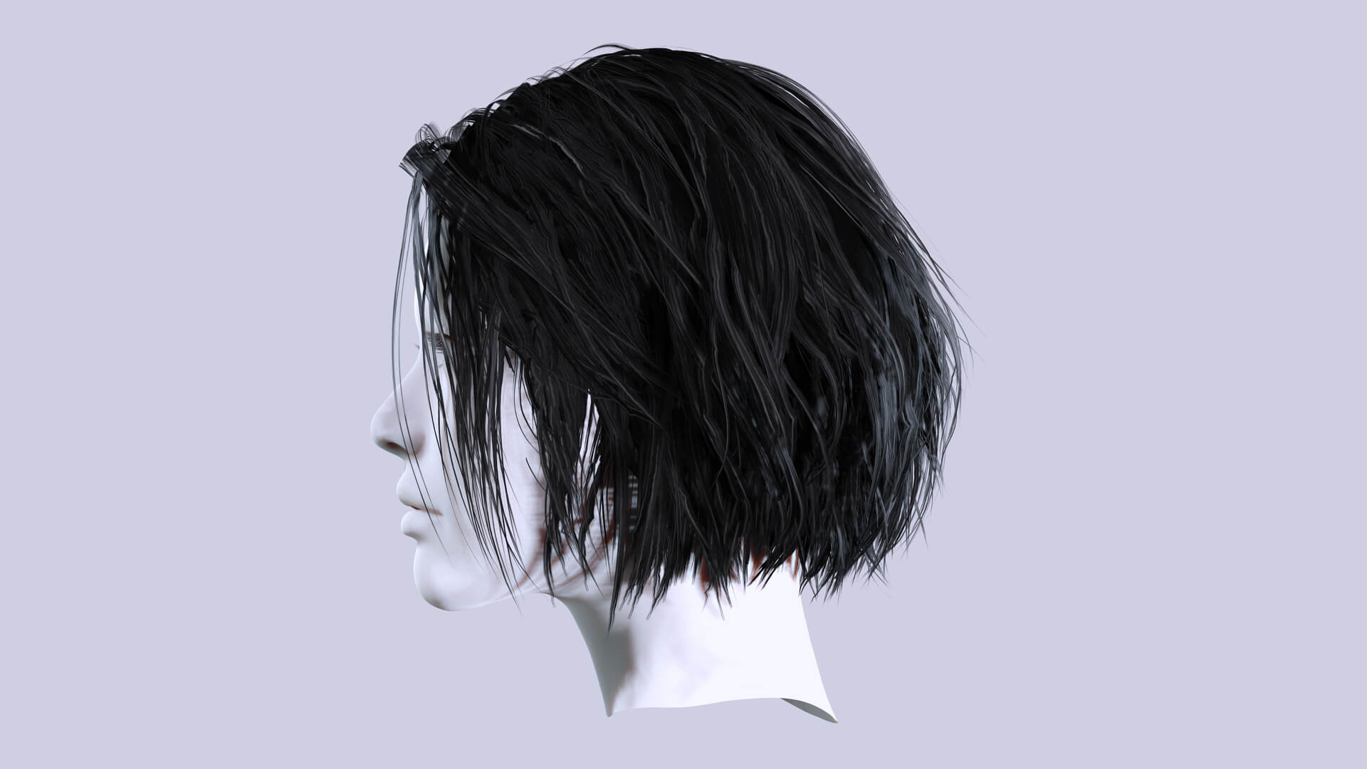 Female Messy Bob Hairstyle - 3D Model by khaloui