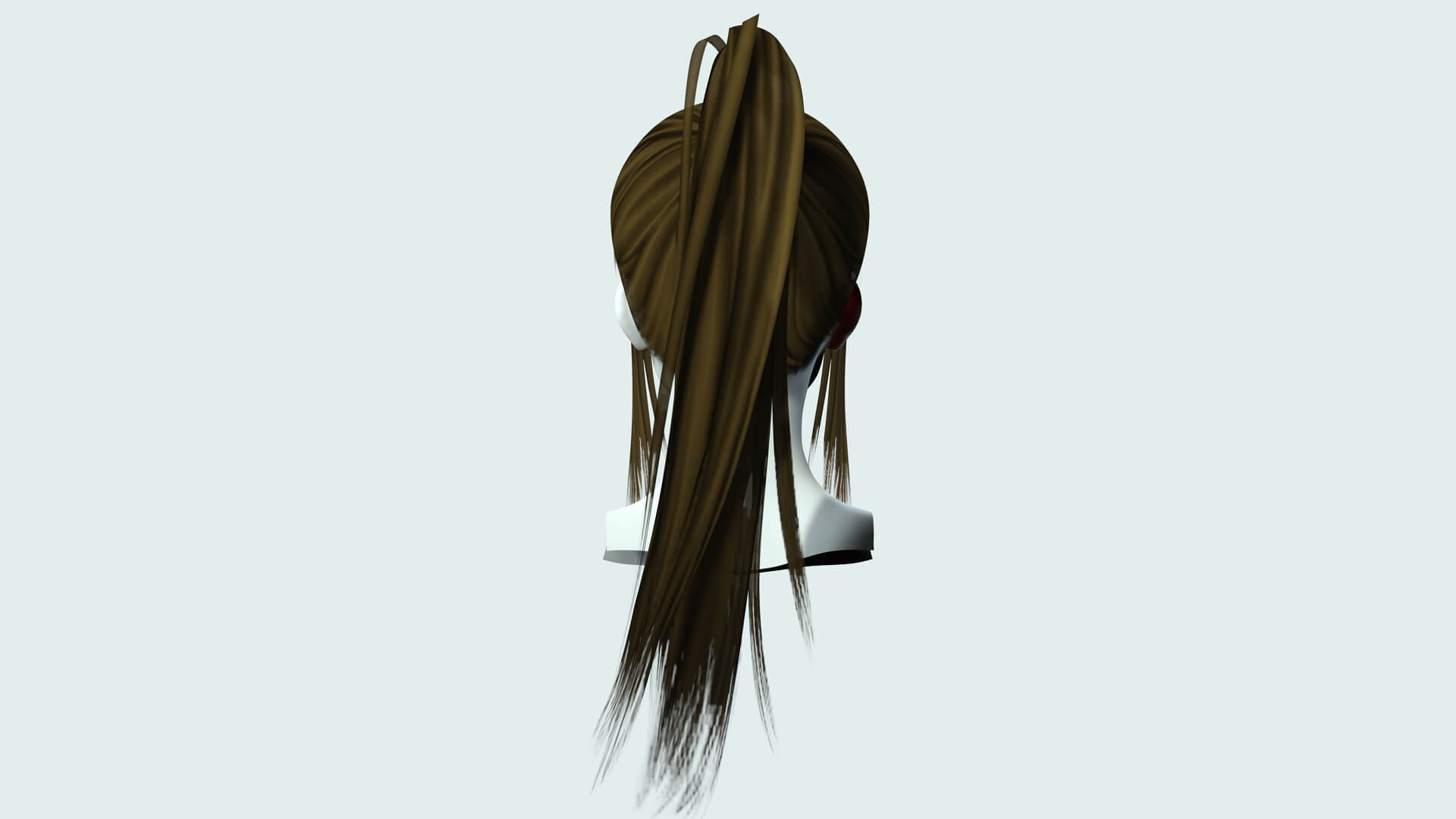Female Ponytail Hair -Samurai Style 3D Model by khaloui