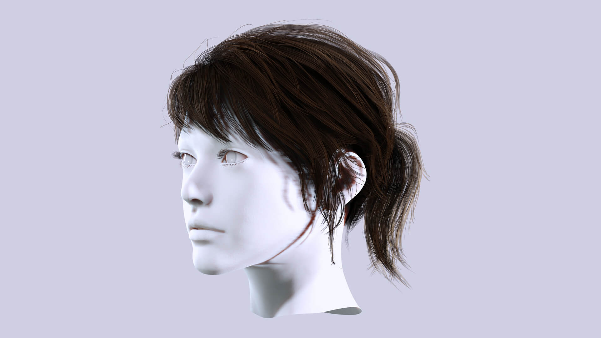 Female Ponytail Hairstyle - 3D Model by khaloui