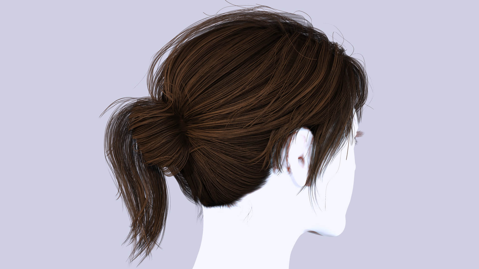 Female Ponytail Hairstyle - 3D Model by khaloui