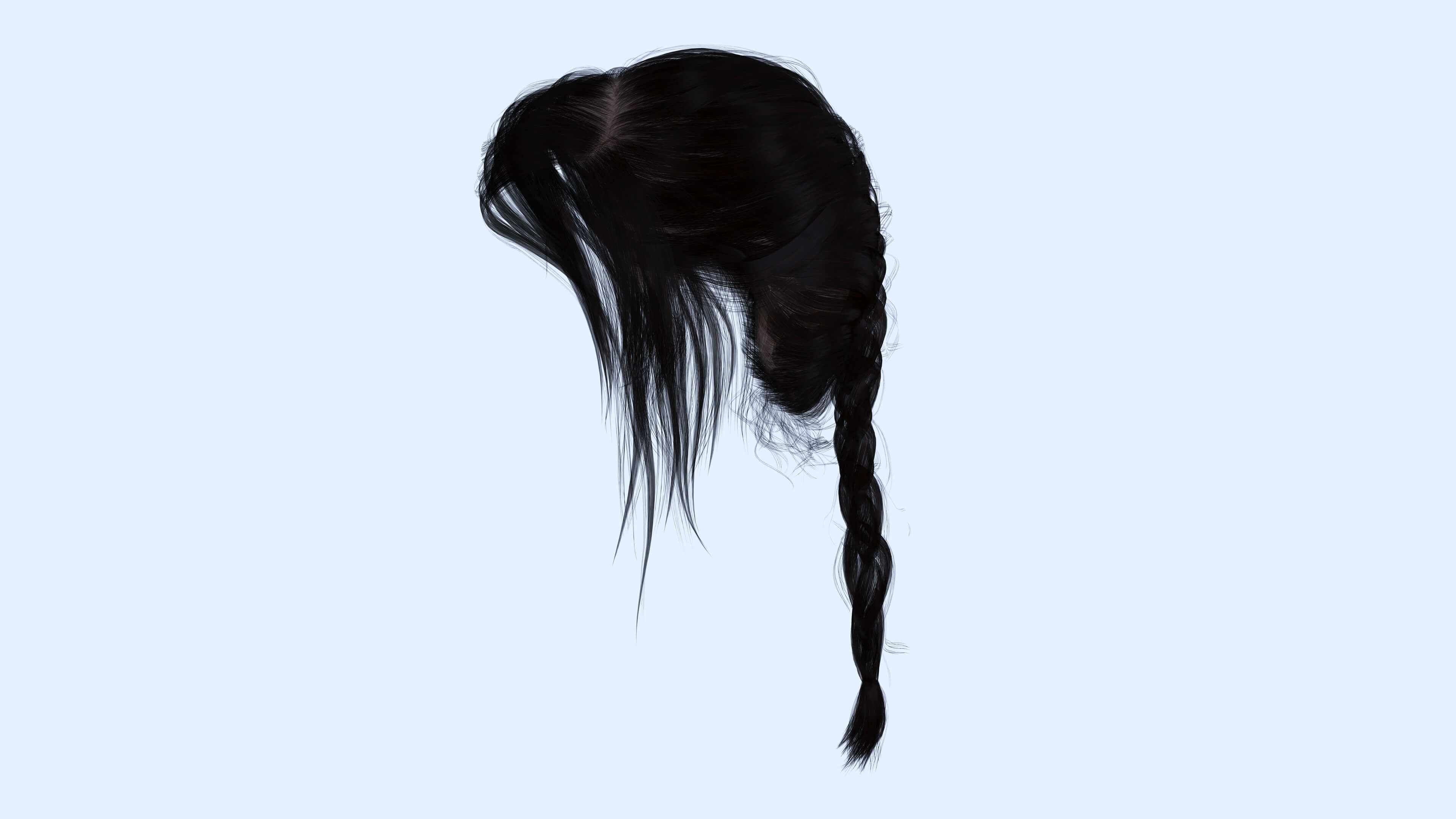Female Realistic Hair - French Braid Hairstyle 3D Model by khaloui