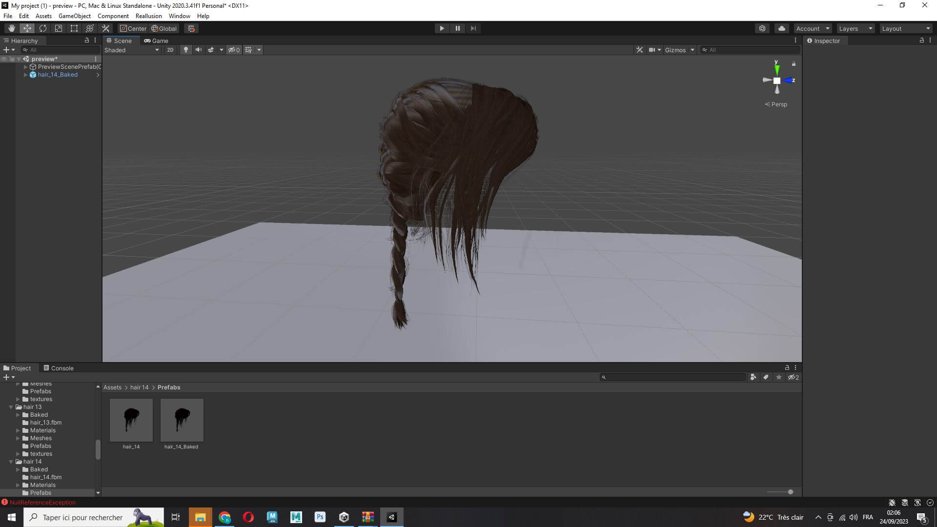 Realistic Hair - French Braid 3D Model by khaloui