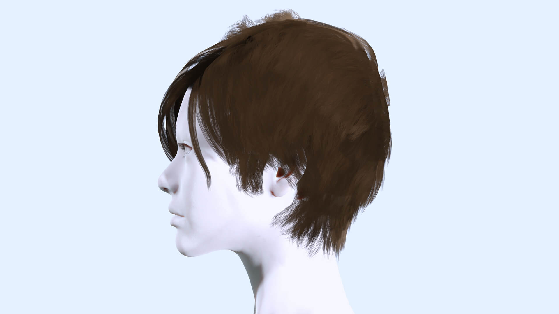 Female Realistic Short Hair - 3D Model by khaloui