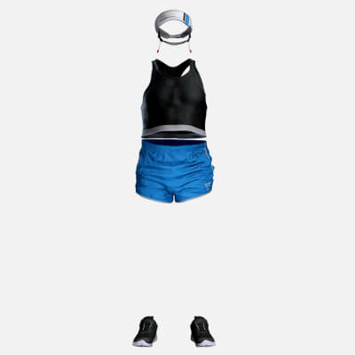 Female Runner Outfit - Sportswear Set with Cap and Shoes 3D Model by ...