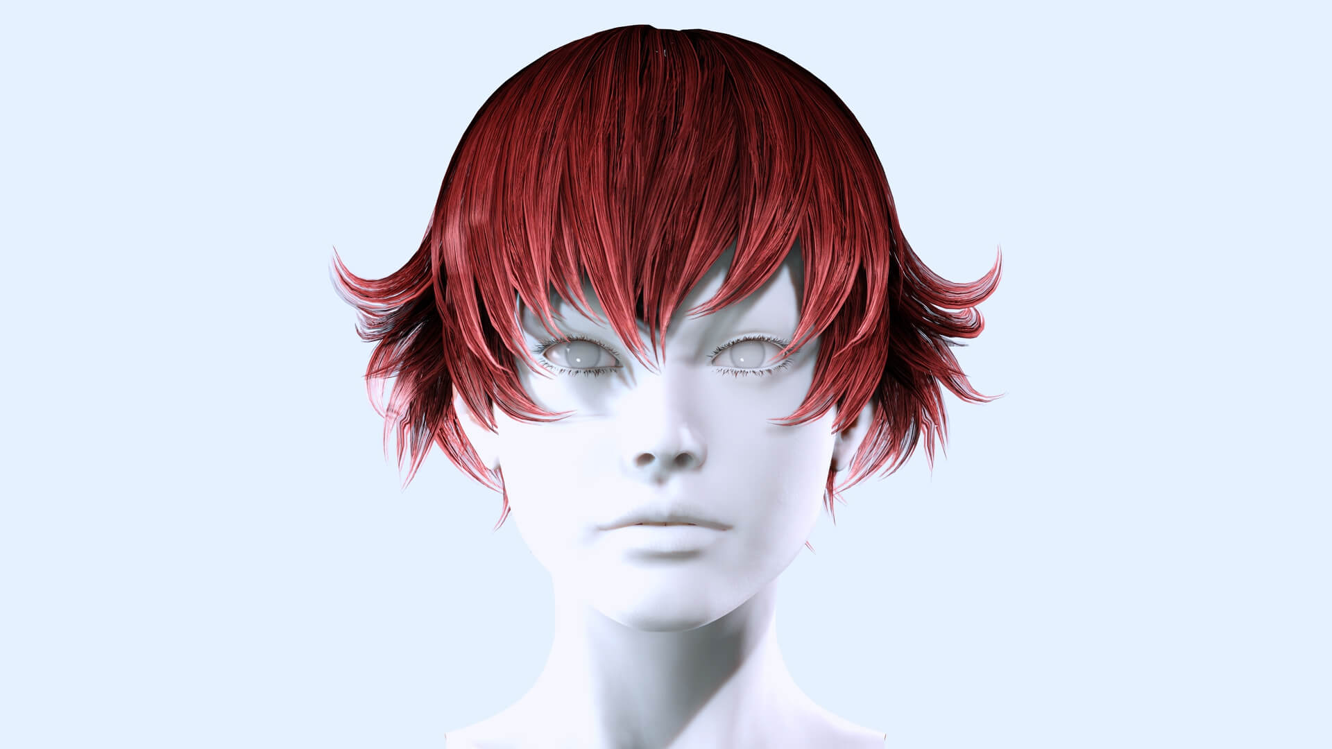 Female Short Hair - Futuristic Hair Style 3D Model by khaloui