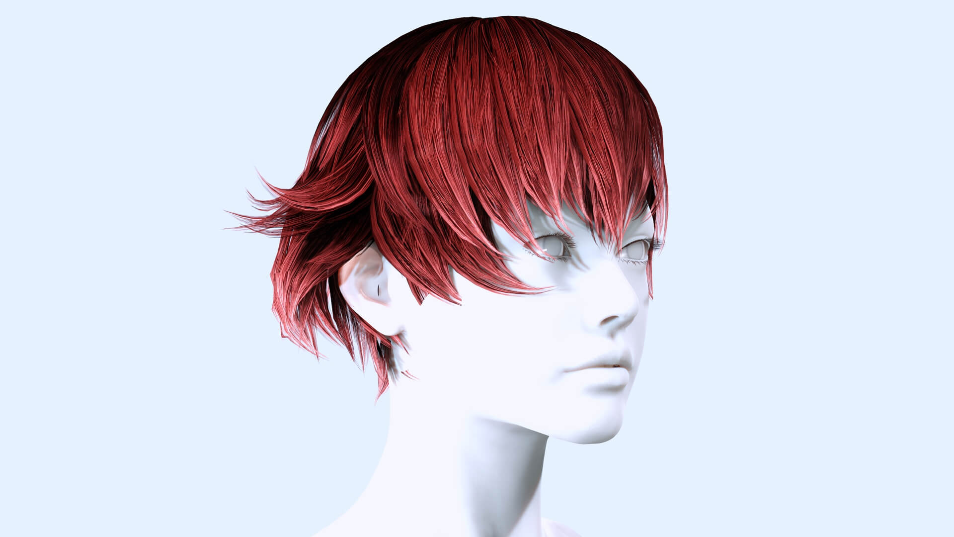 Female Short Hair - Futuristic Hair Style 3D Model by khaloui