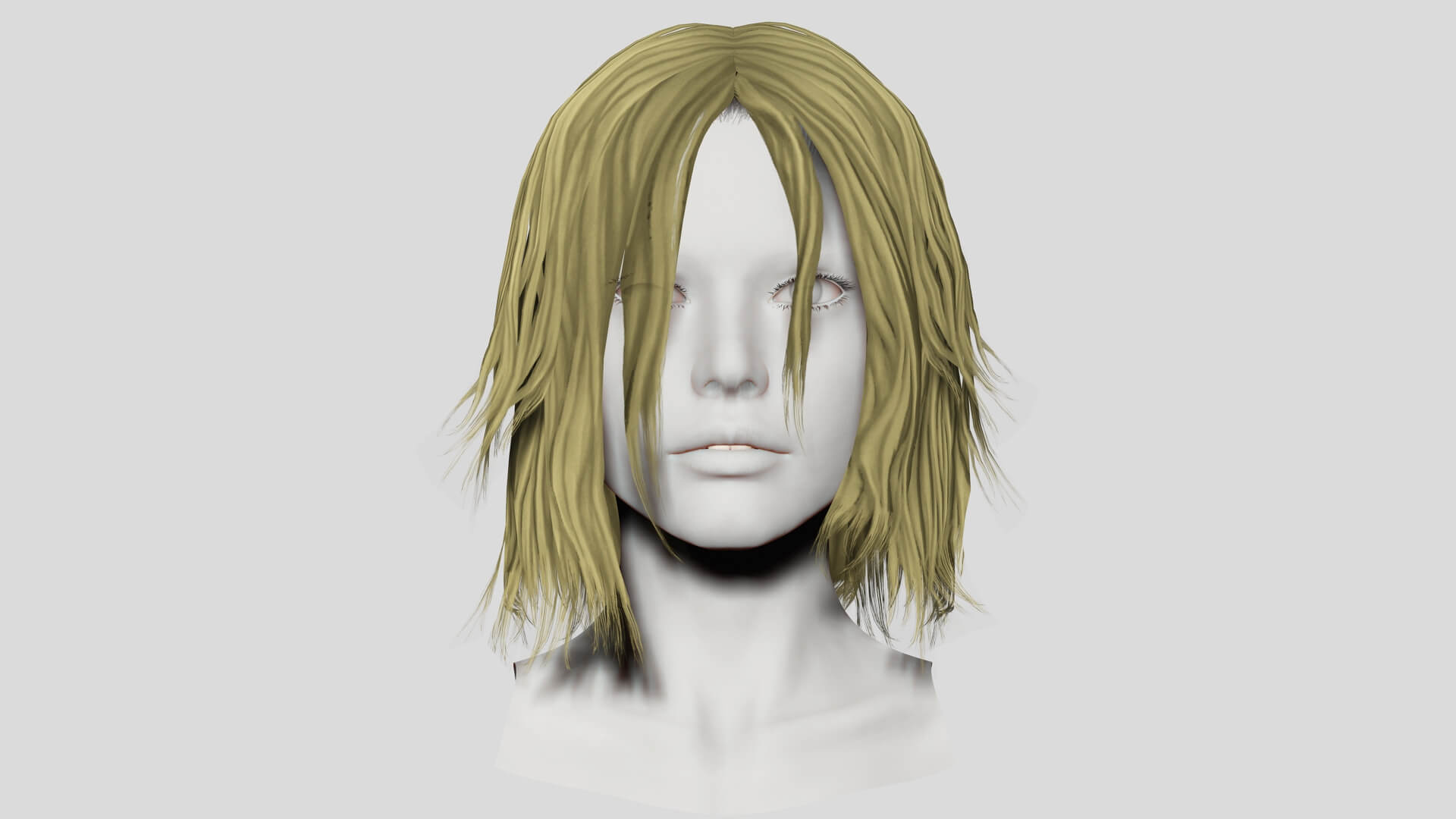 Female Short Messy Hair - 3D Model by khaloui