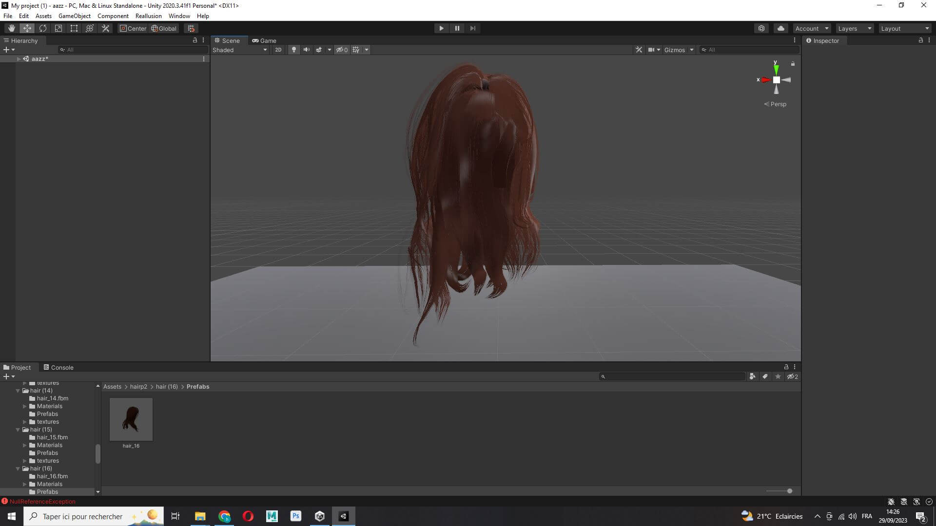 Female Straight Hair Card - 3D Model by khaloui