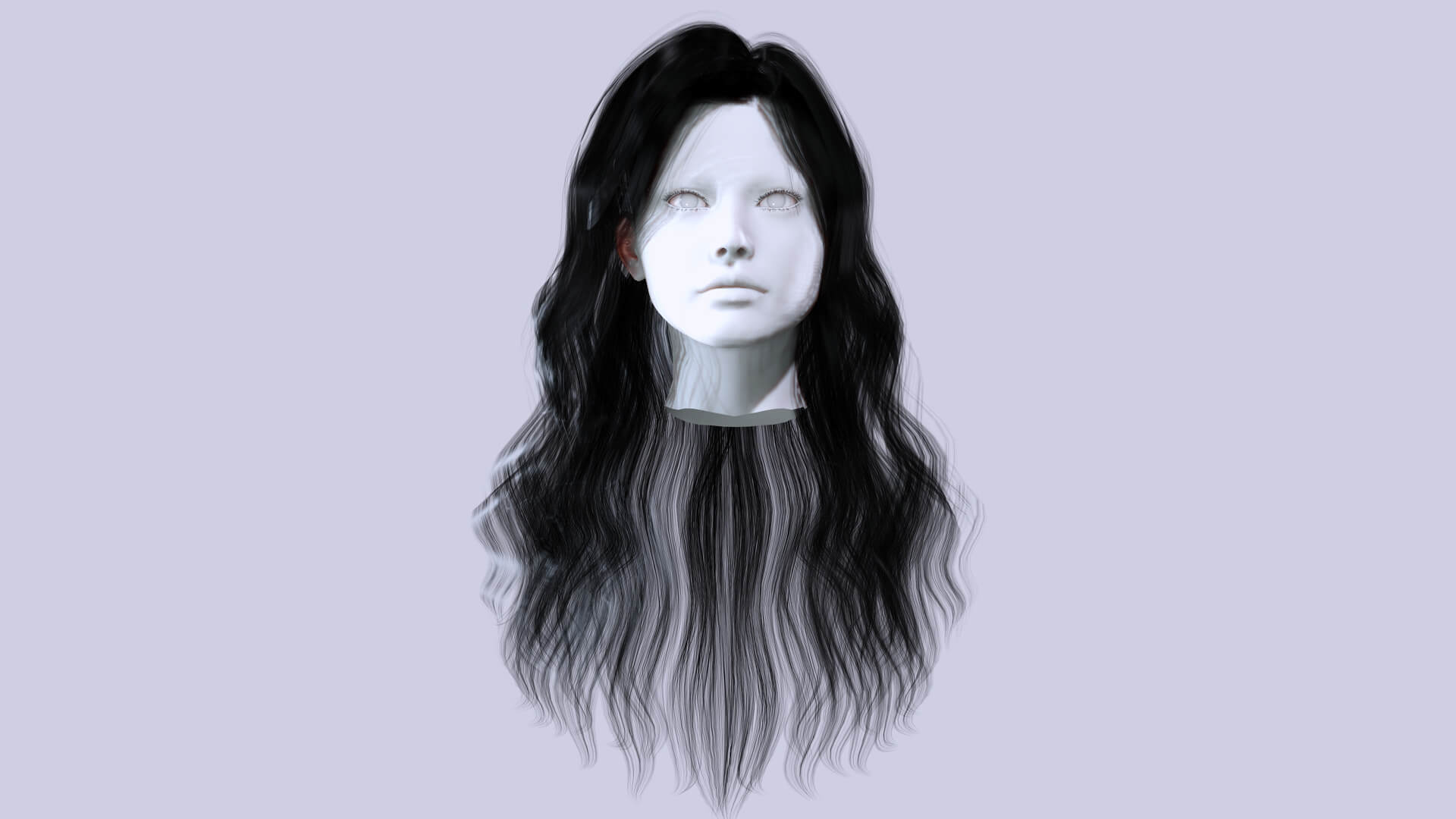 Female Wavy Hair Long - 3D Model by khaloui