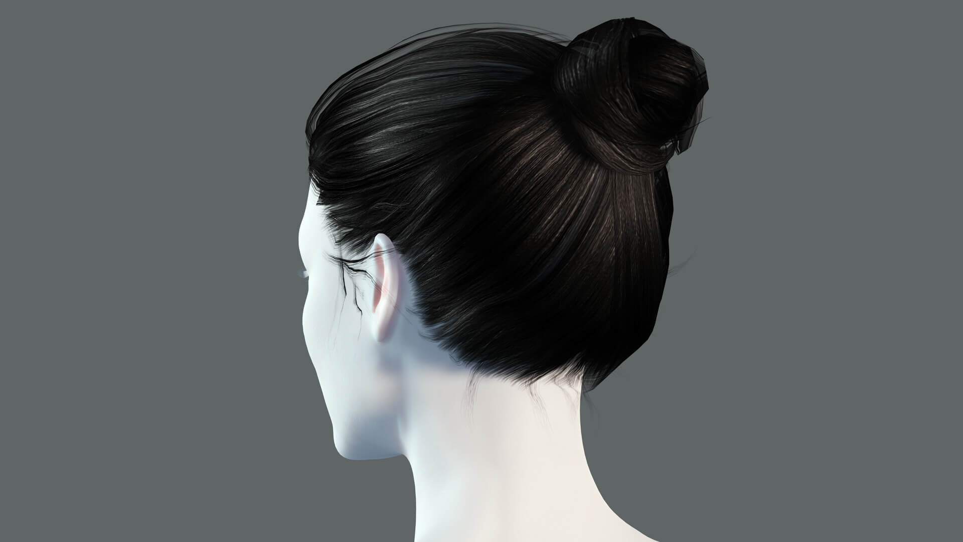 Female Hair - Free 3D Model by khaloui