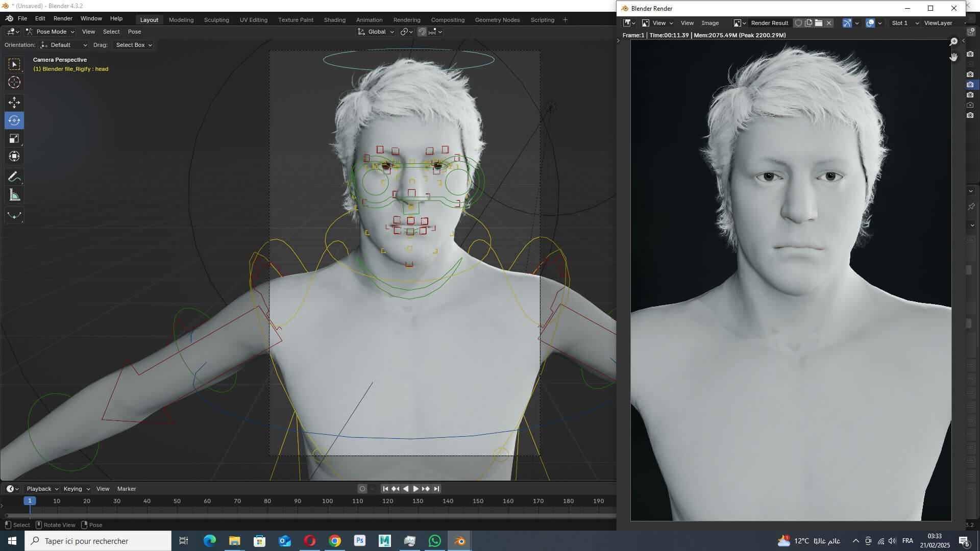 Free Rigged 3D Male Character Game Animation Ready by khaloui