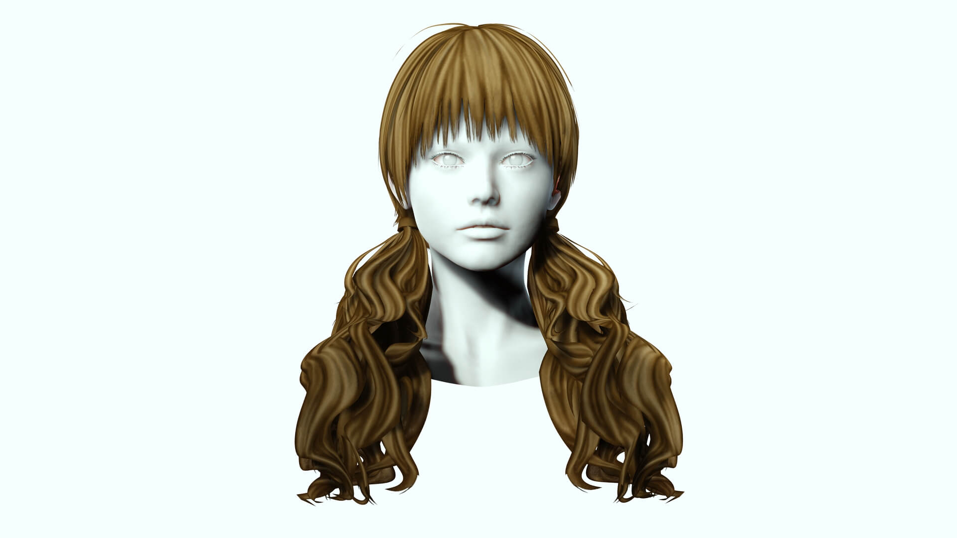 Full Pigtail Hair - 3D Model by khaloui