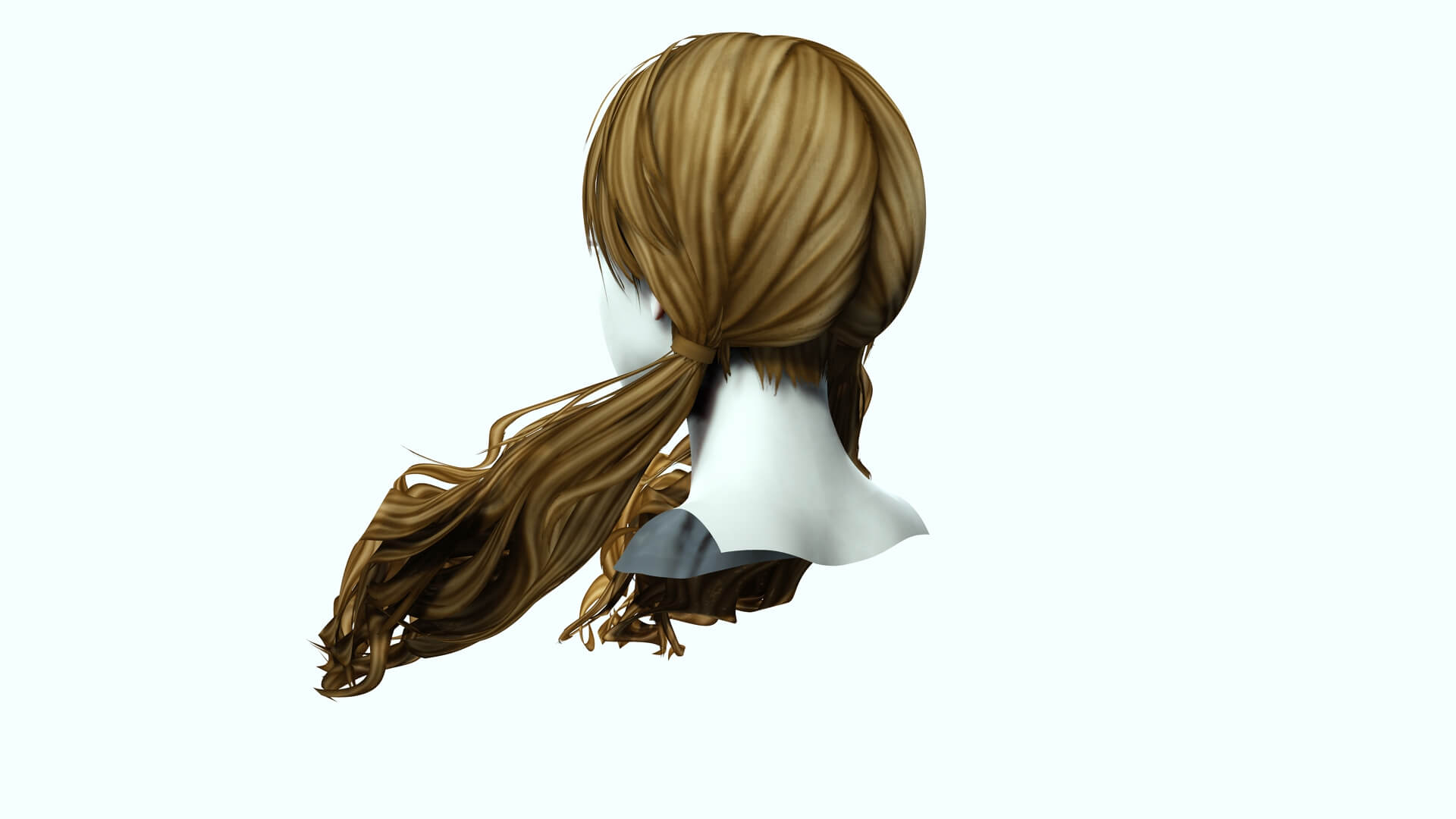 Full Pigtail Hair - 3D Model by khaloui