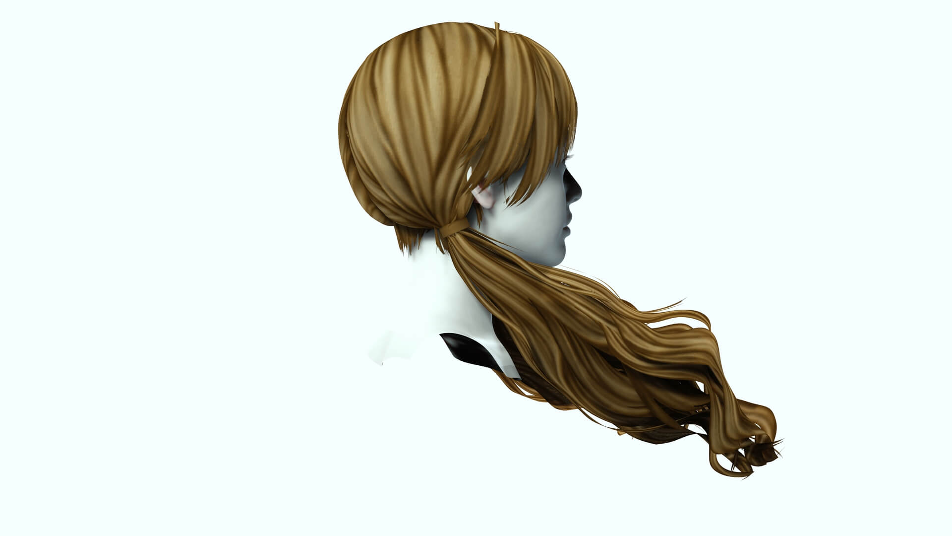 Full Pigtail Hair - 3D Model by khaloui