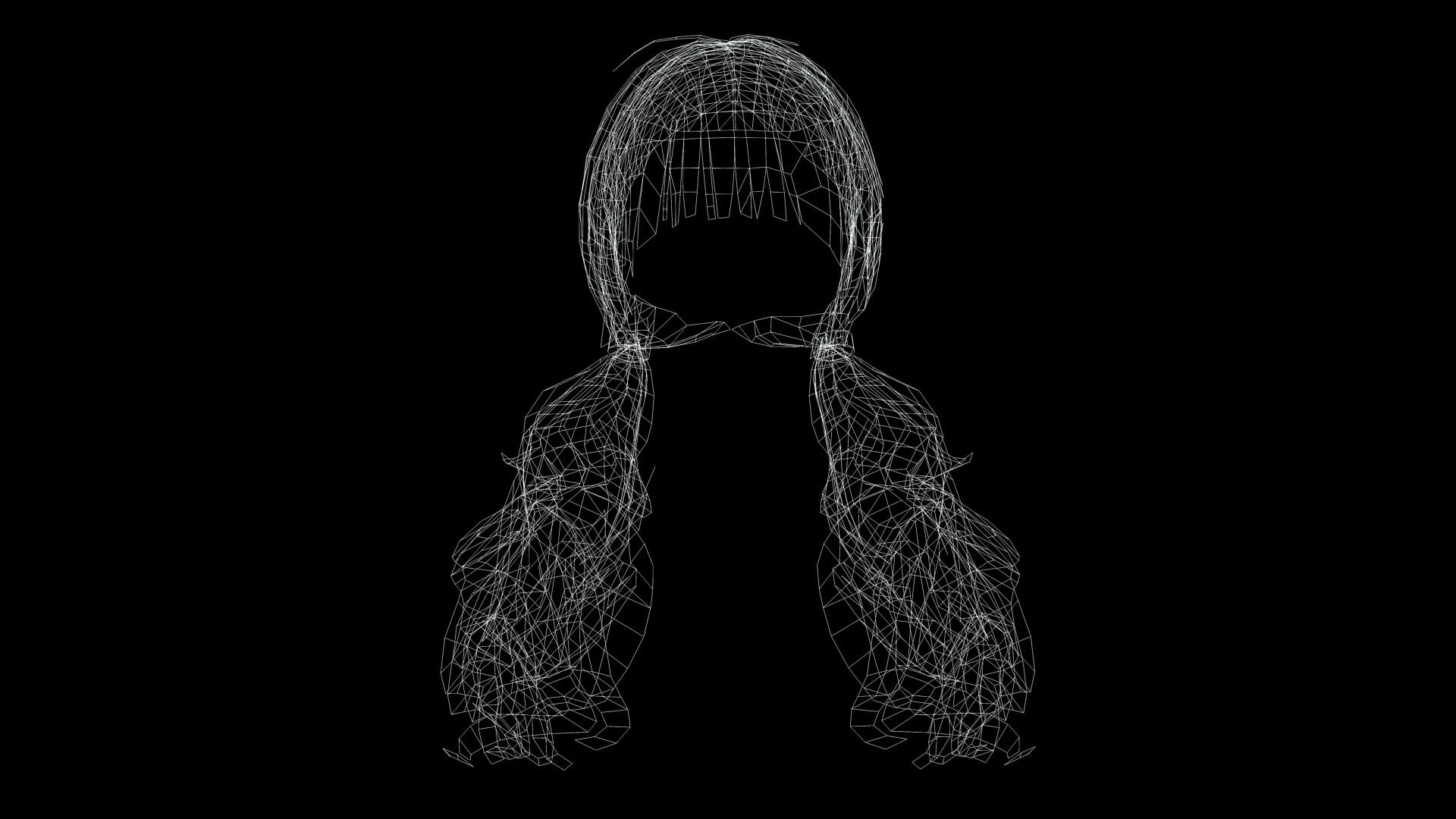 Full Pigtail Hair - 3D Model by khaloui