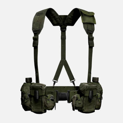 Green Combat Loadout - Game Ready Harness 3D Model by khaloui
