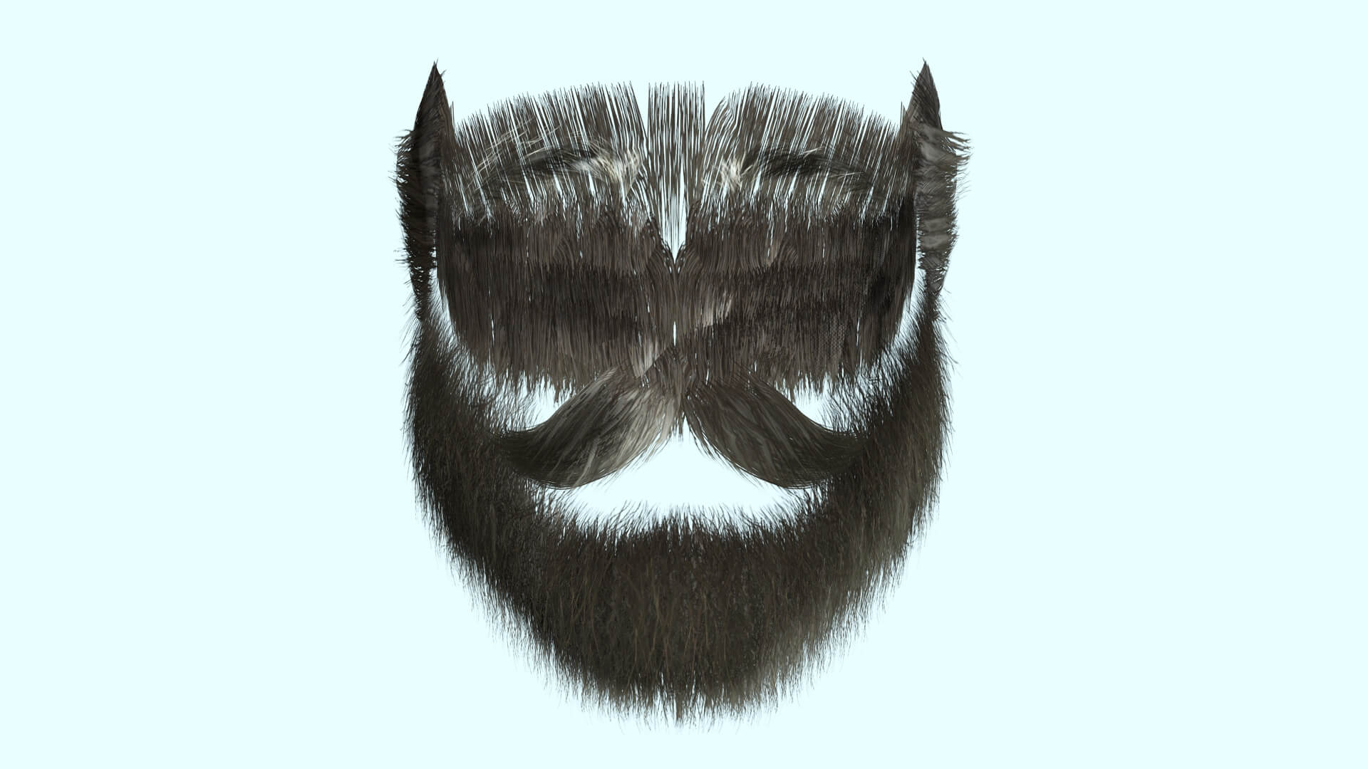 Half Blad Hair - Beard - Mustache 3D Model by khaloui