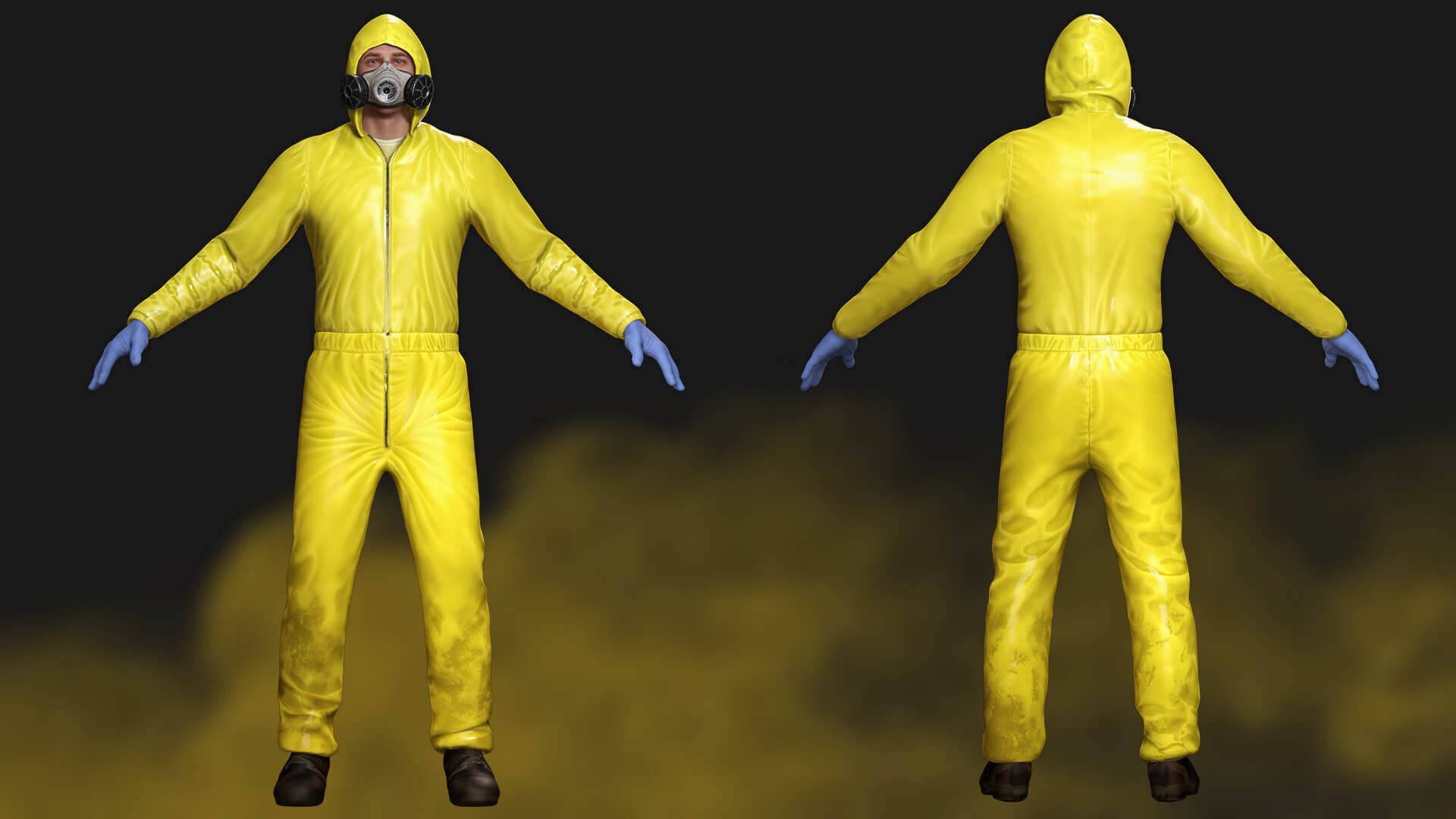 Hazmat Suit Realistic Man Rigged Game Ready - 3D Model by khaloui