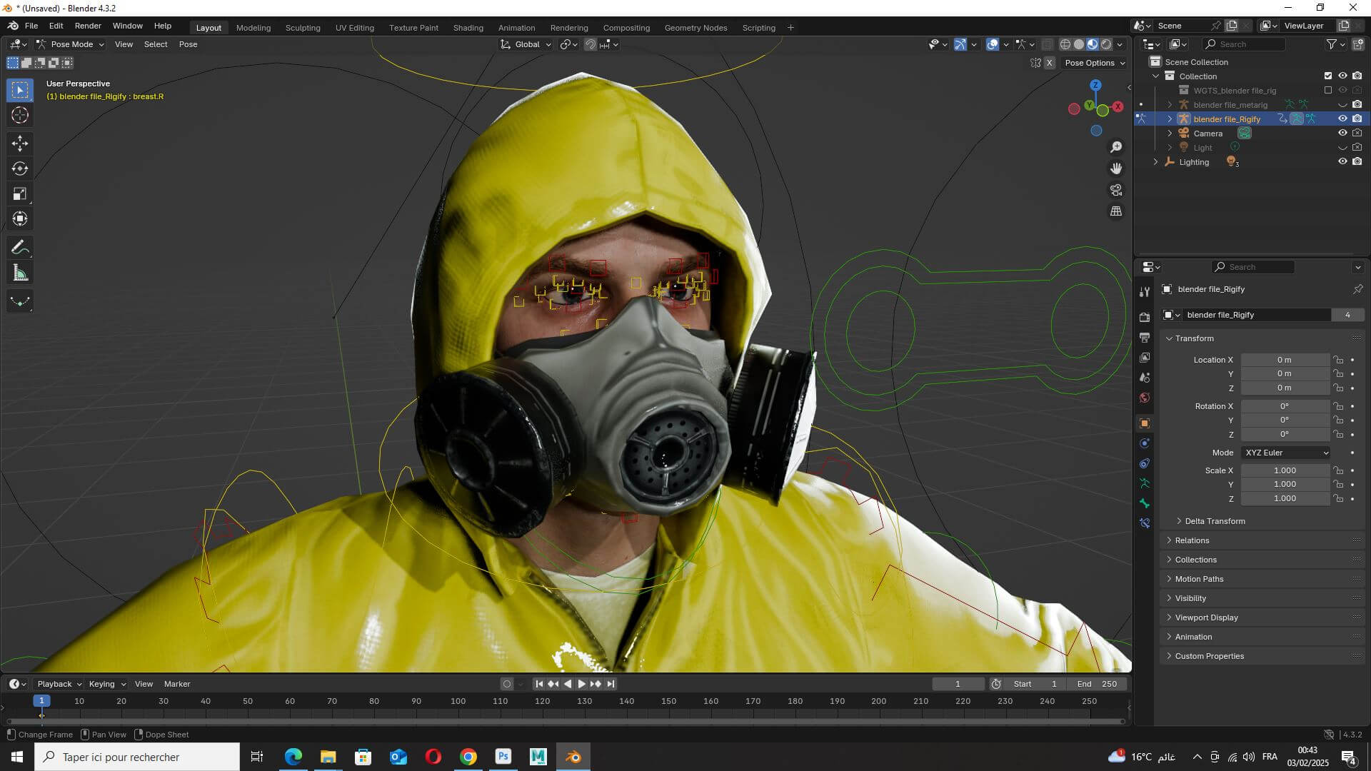 Hazmat Suit Realistic Man Rigged Game Ready - 3D Model by khaloui
