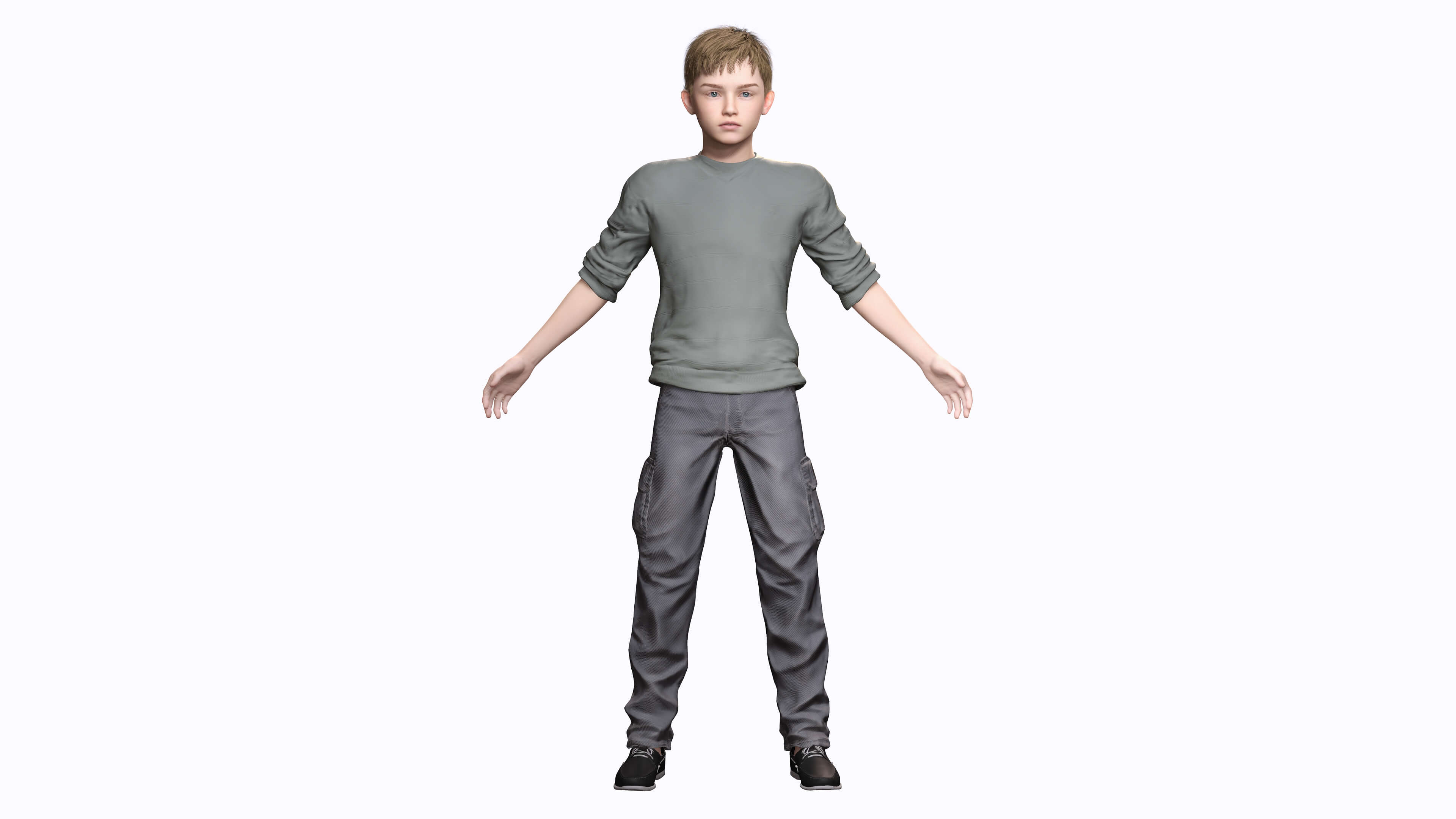 Henry-Playful Kid Realistic Child Boy 3D Model by khaloui