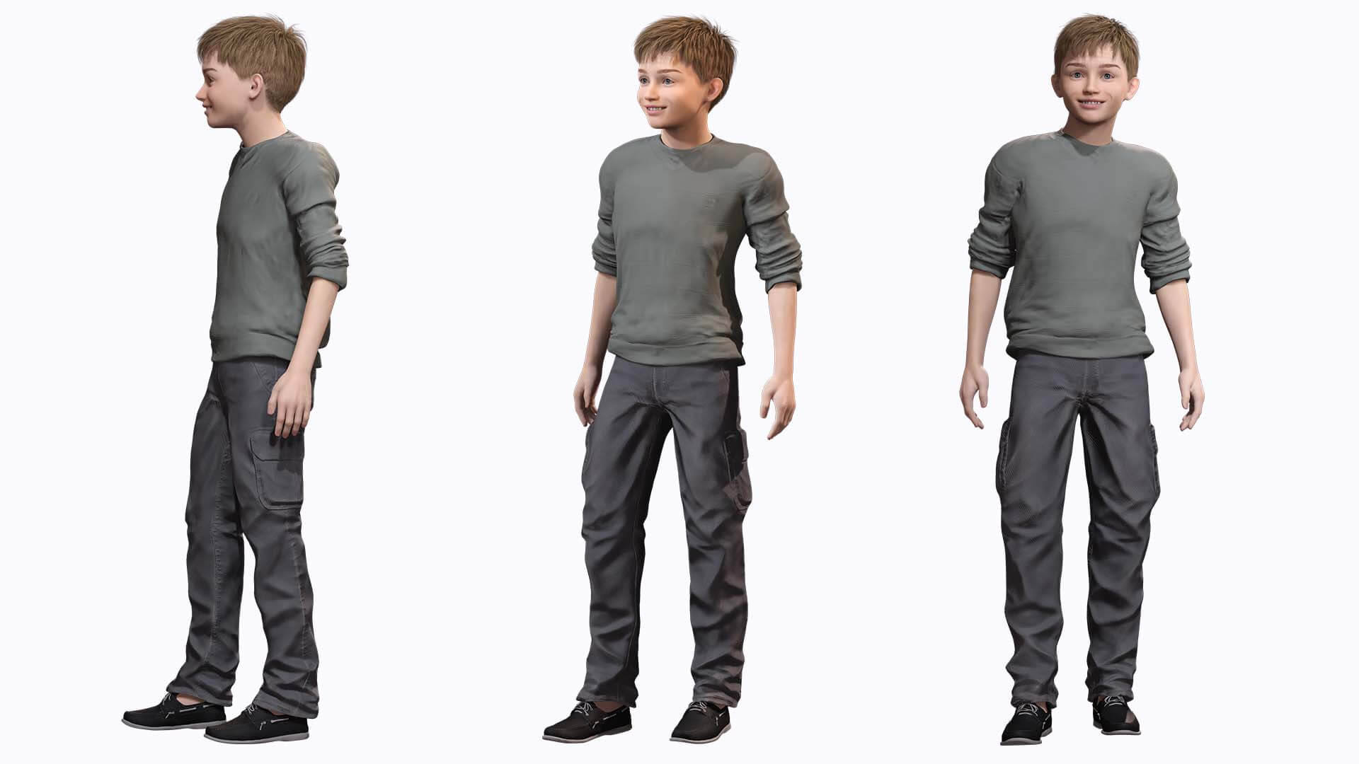 Henry-Playful Kid Realistic Child Boy 3D Model by khaloui