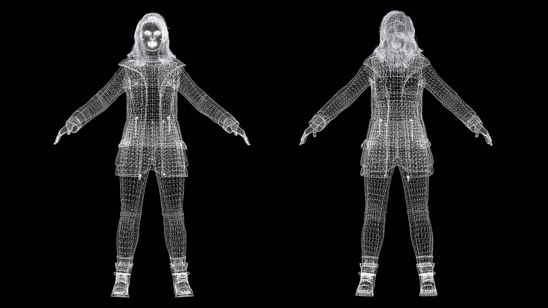 High-Quality Female 3D Model in Winter Wear by khaloui