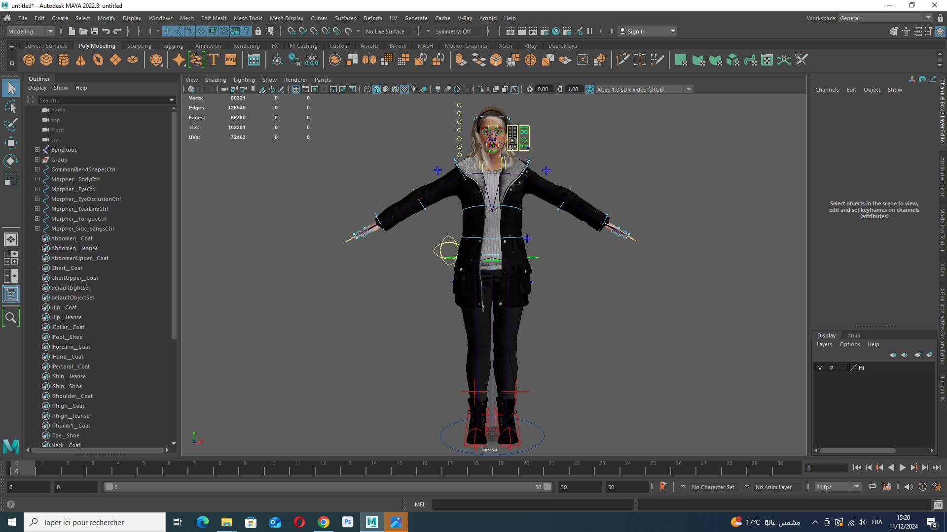 High-Quality Female 3D Model in Winter Wear by khaloui