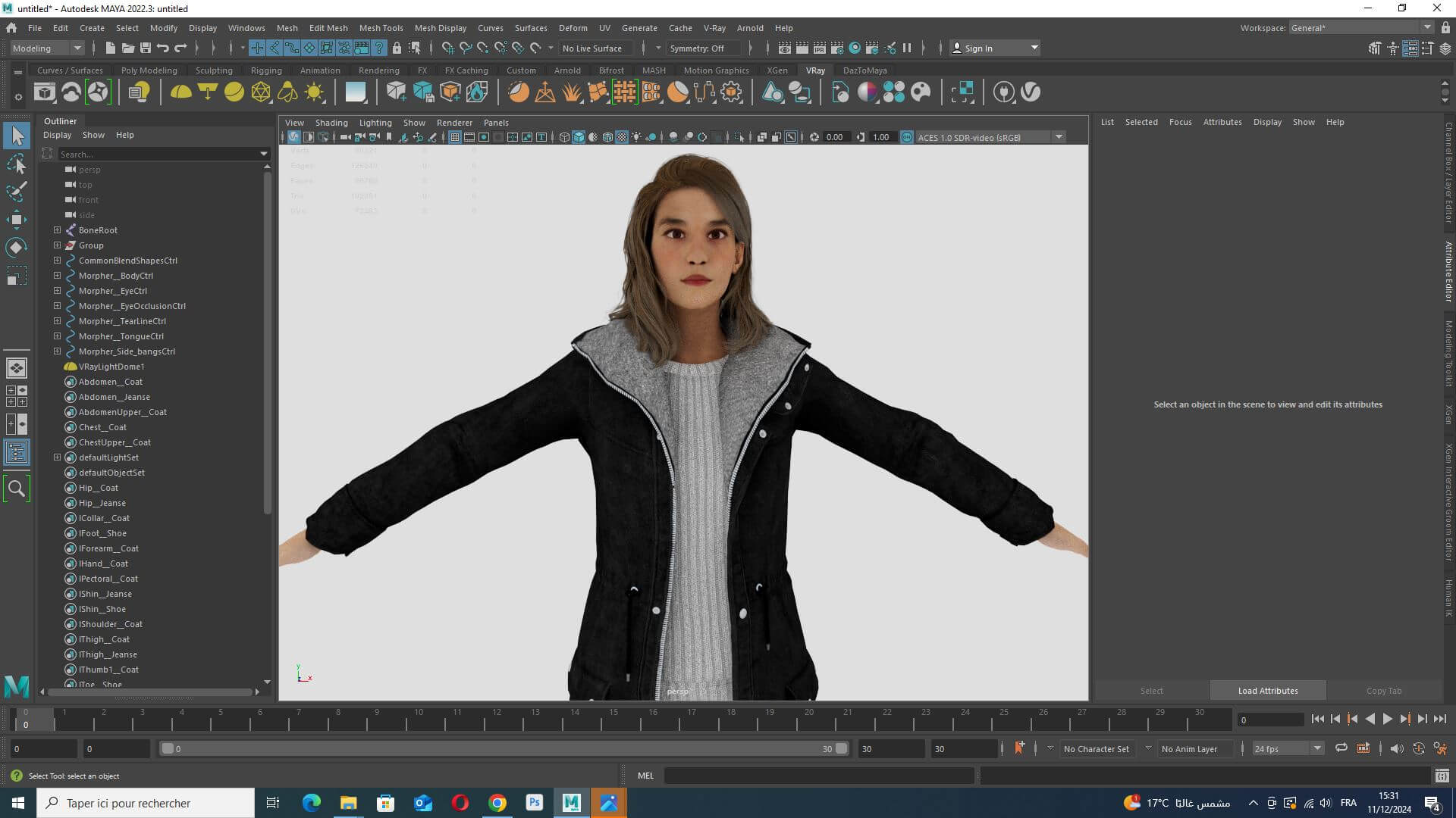 High-Quality Female 3D Model in Winter Wear by khaloui