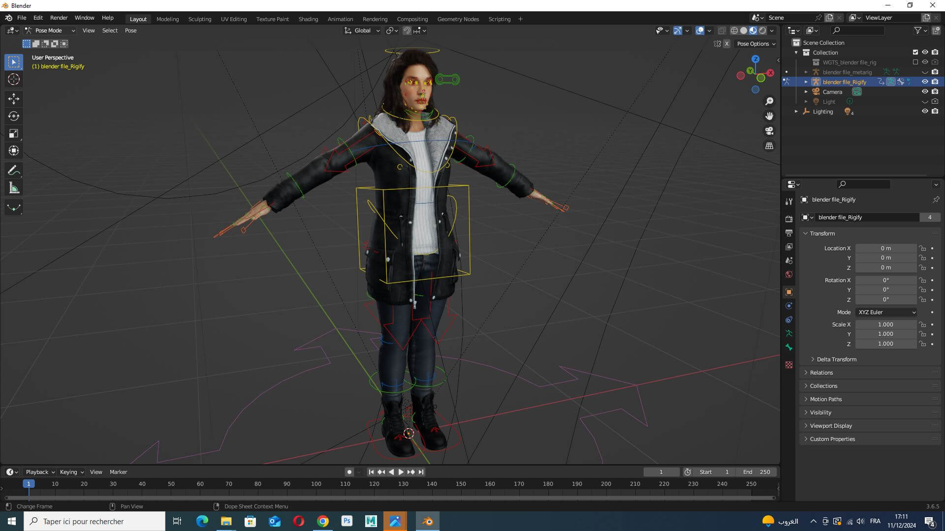 High-Quality Female 3D Model in Winter Wear by khaloui
