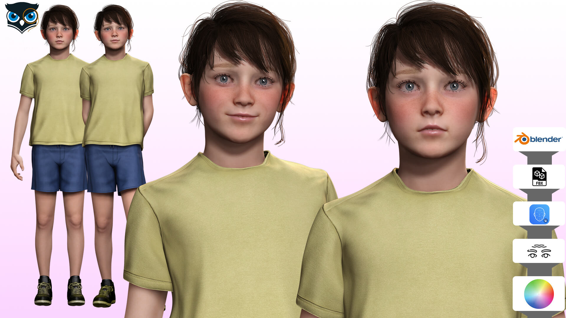Isabella-Realistic Teenager Girl Kids Low Poly 3D Model by khaloui