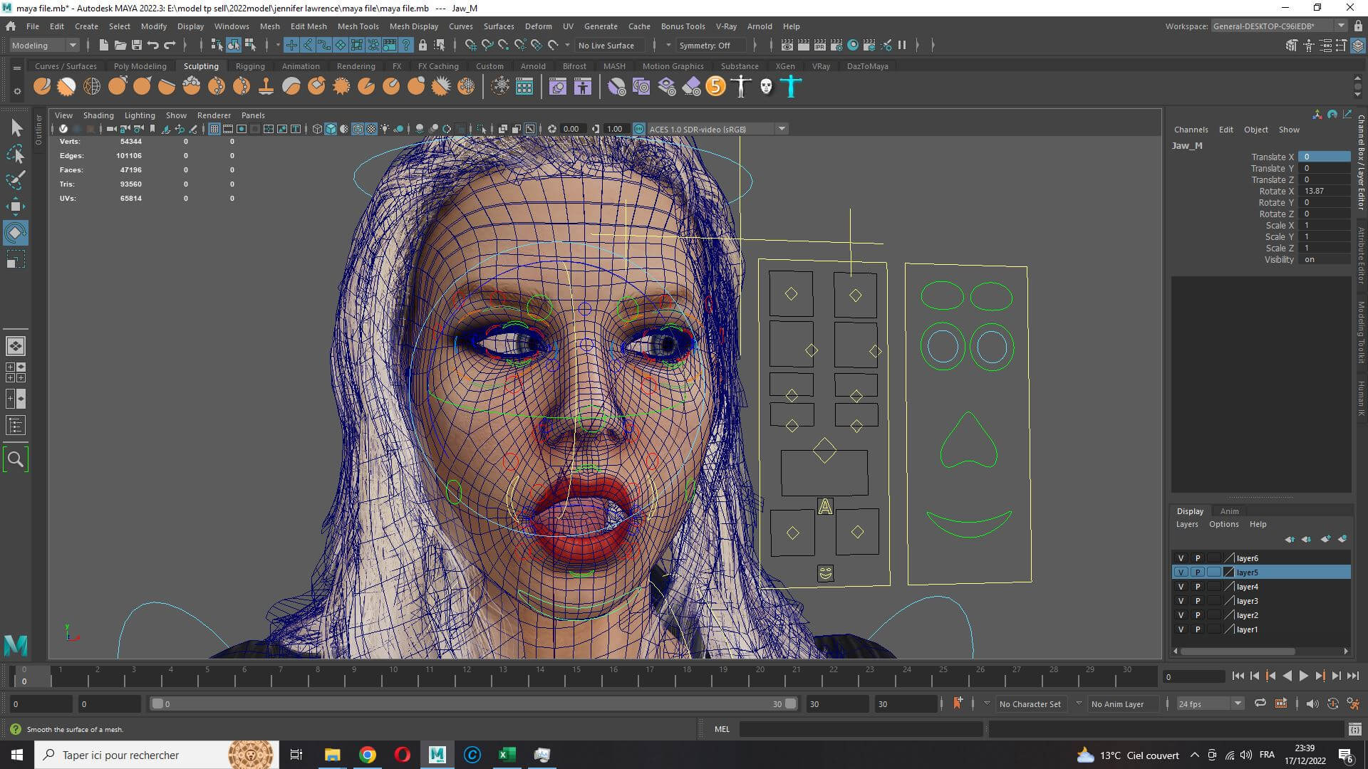 Jennifer Lawrence - 3D Model by khaloui