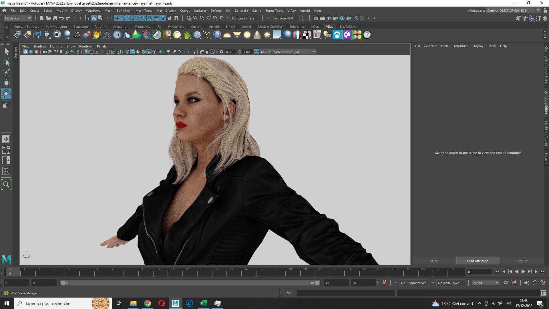Jennifer Lawrence - 3D Model by khaloui