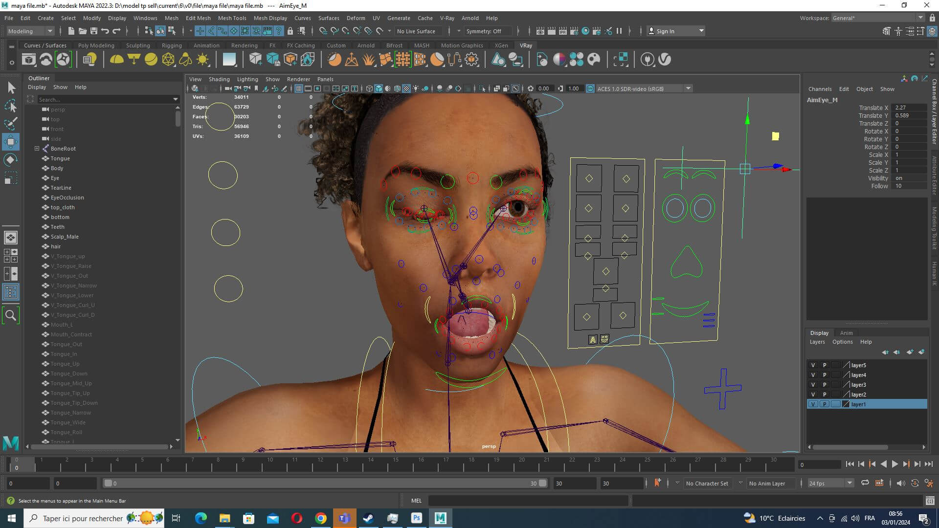 Kali - Afro Essence Realistic Female 3D Model by khaloui