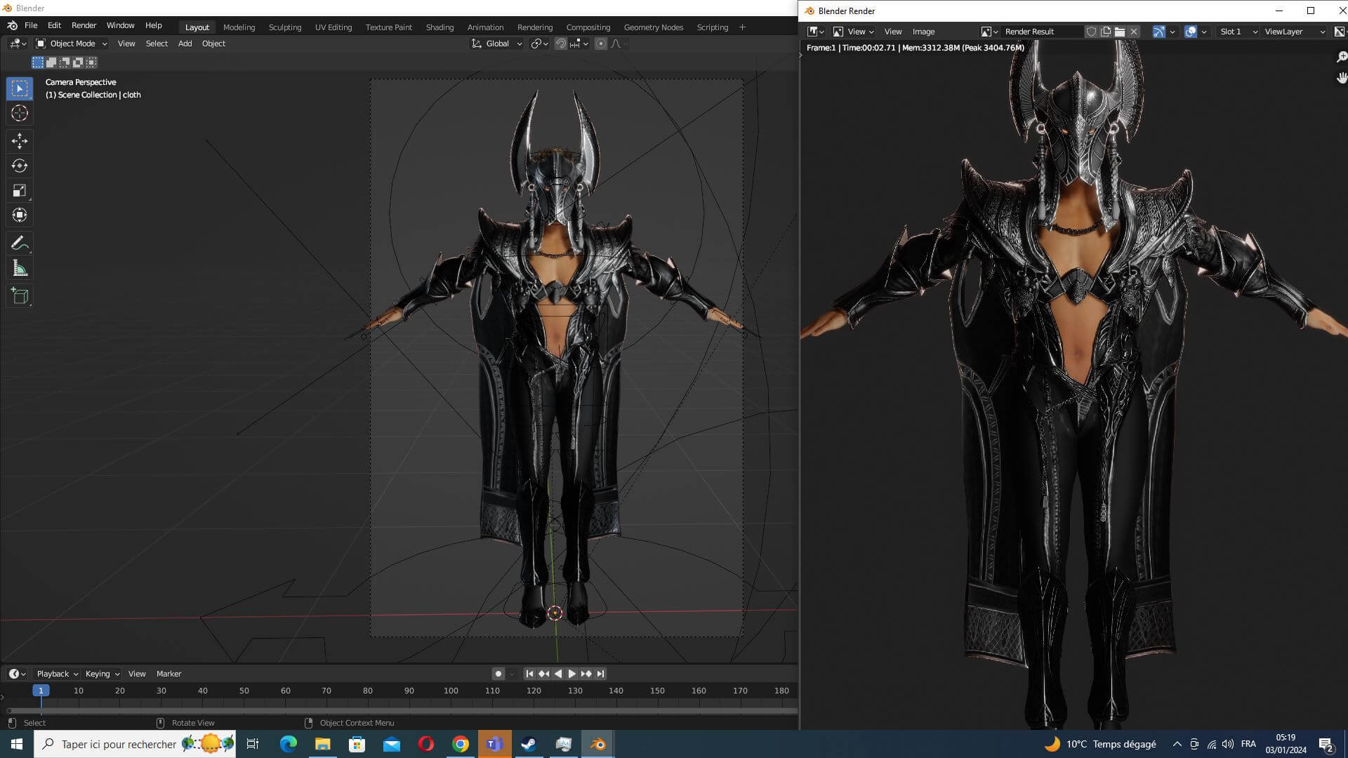 Kali - Divine Guardian With Ancient God Armor 3D Model by khaloui