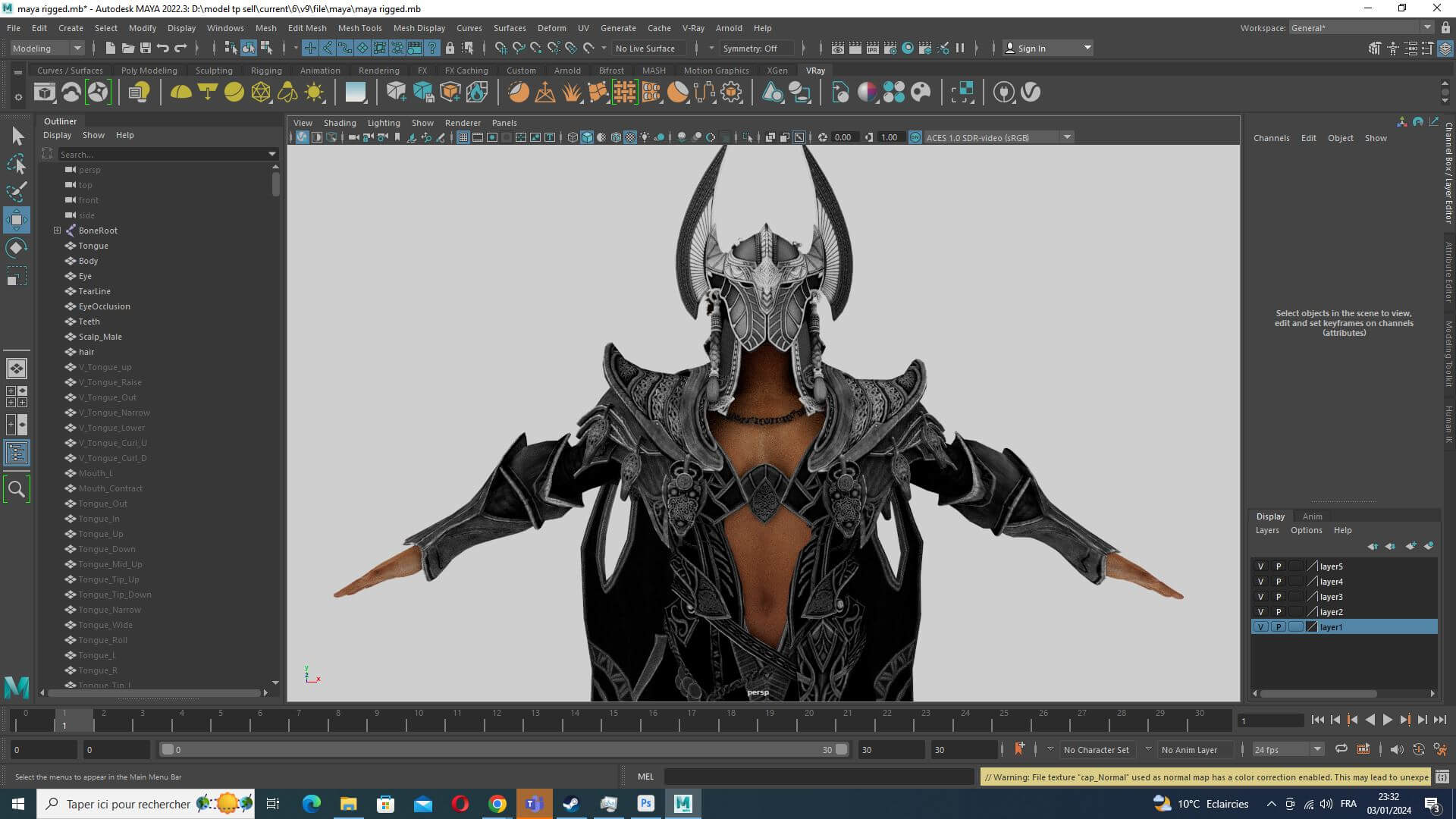 Kali - Divine Guardian With Ancient God Armor 3D Model by khaloui