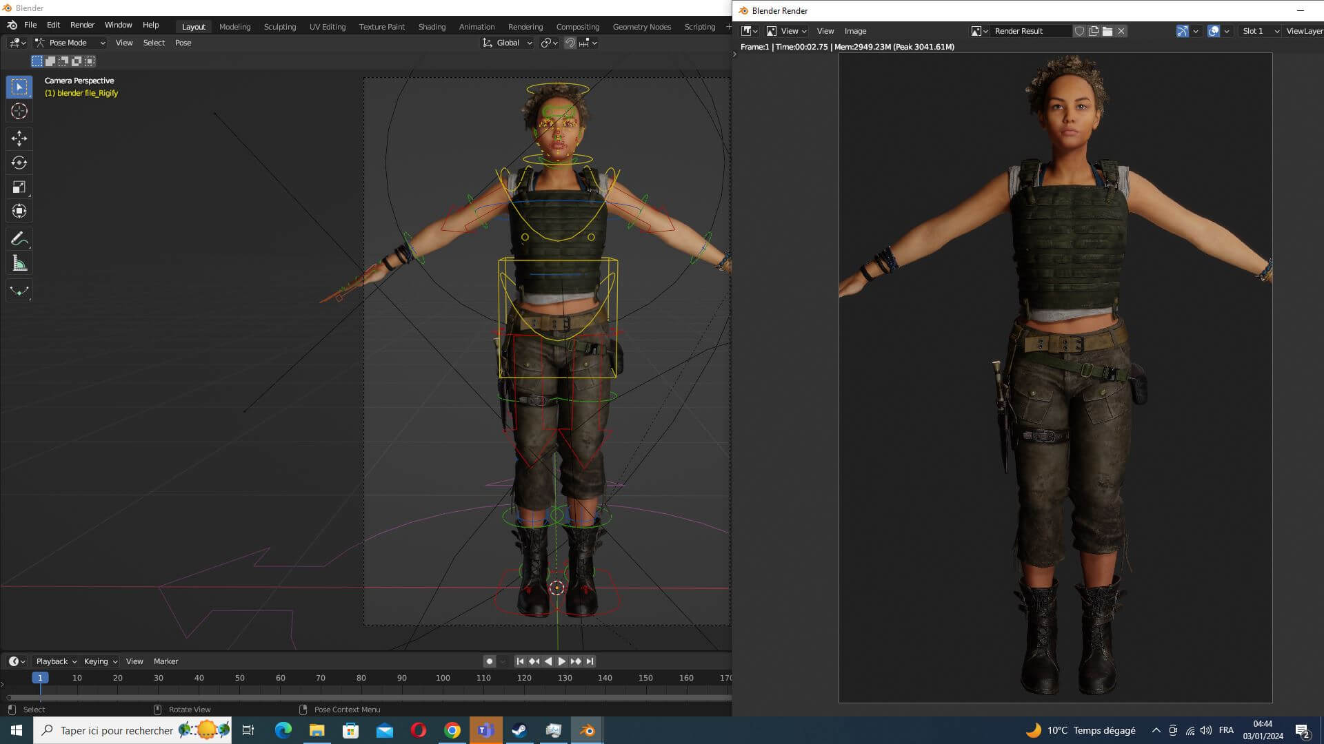 Kali - Survival Style 3D Model by khaloui
