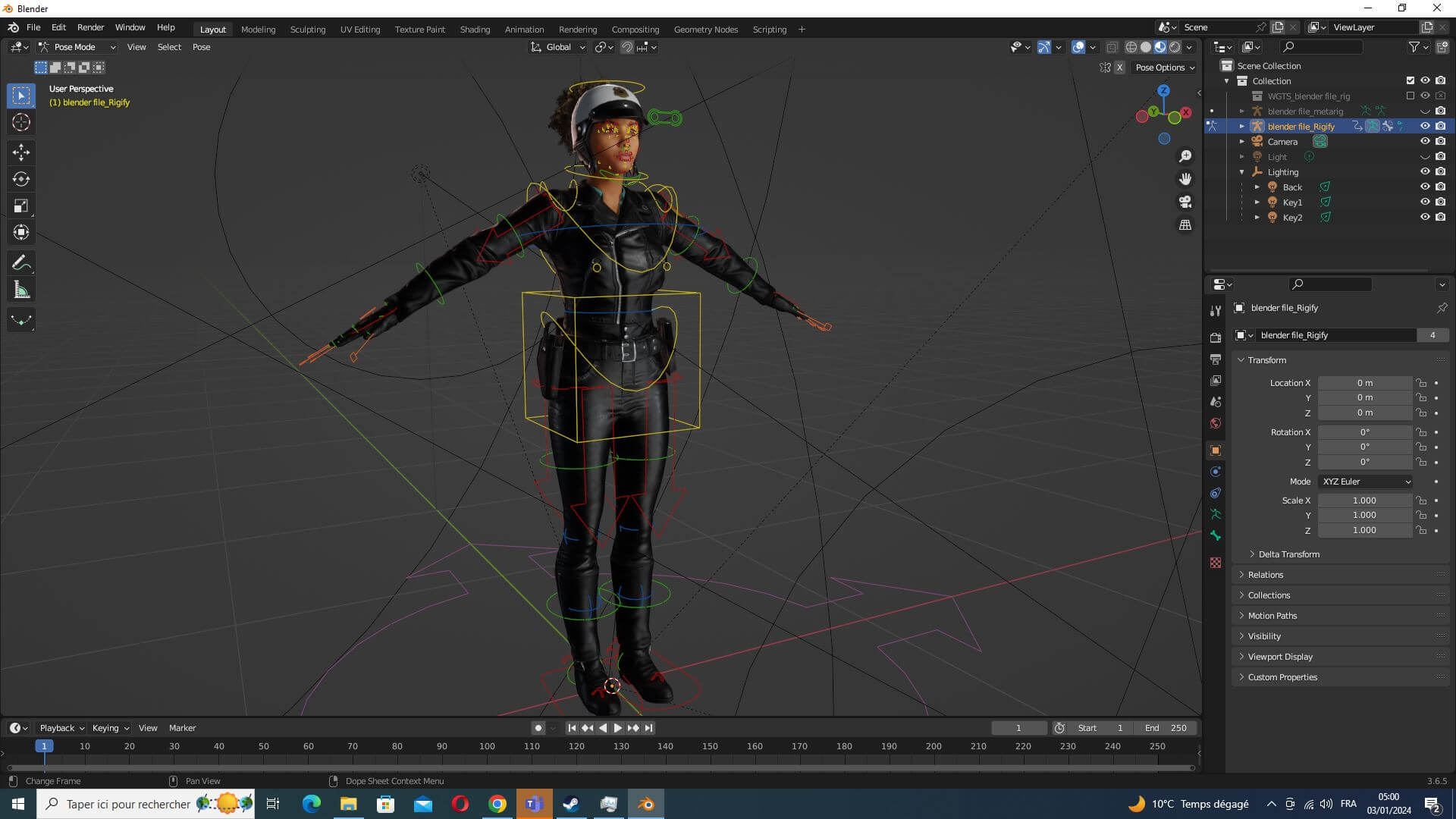 Kalii - Police Attire 3D Model by khaloui