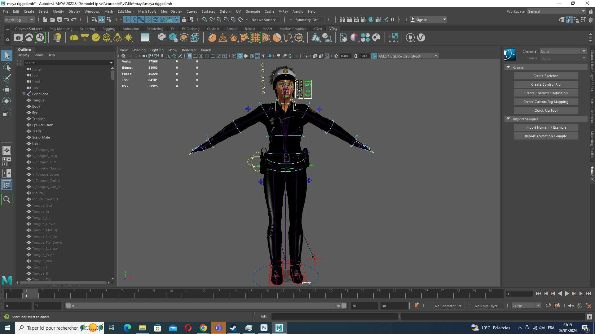 Kalii - Police Attire 3D Model by khaloui