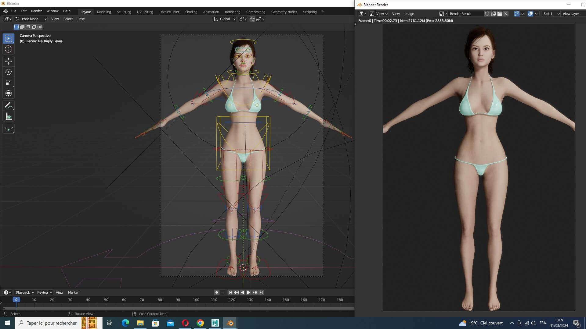 Lauren - Girl in Bikini 3D Model by khaloui