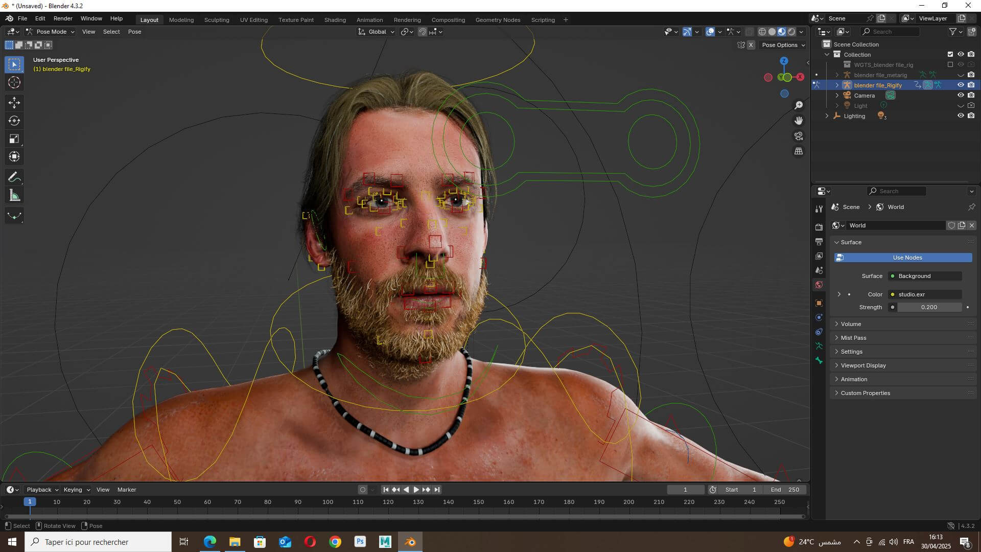 Lifeguard Survivor 3D Model Realistic Beach Man with Sunburn by khaloui