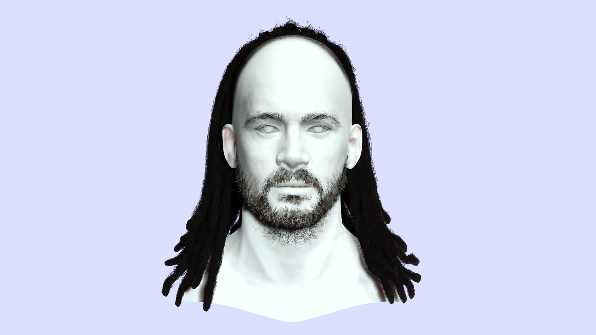 Long Hair Man - Dread Locks 3D Model by khaloui