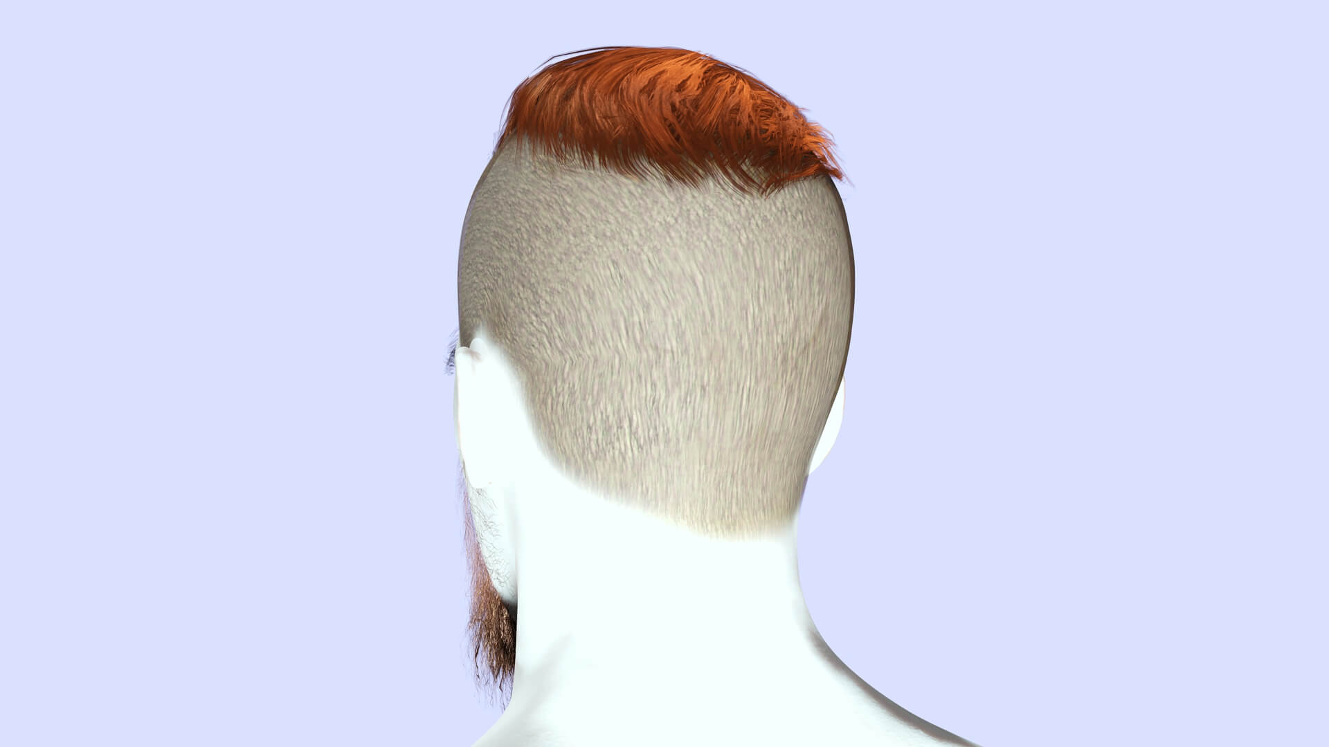 Man Under Cut Hair Style - Brard - Mustache 3D Model by khaloui