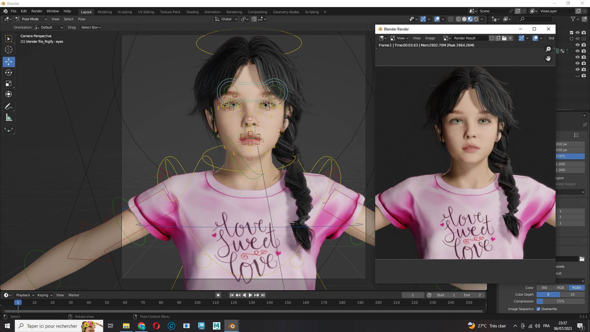 Merry - Sweet Girl 3D Model by khaloui