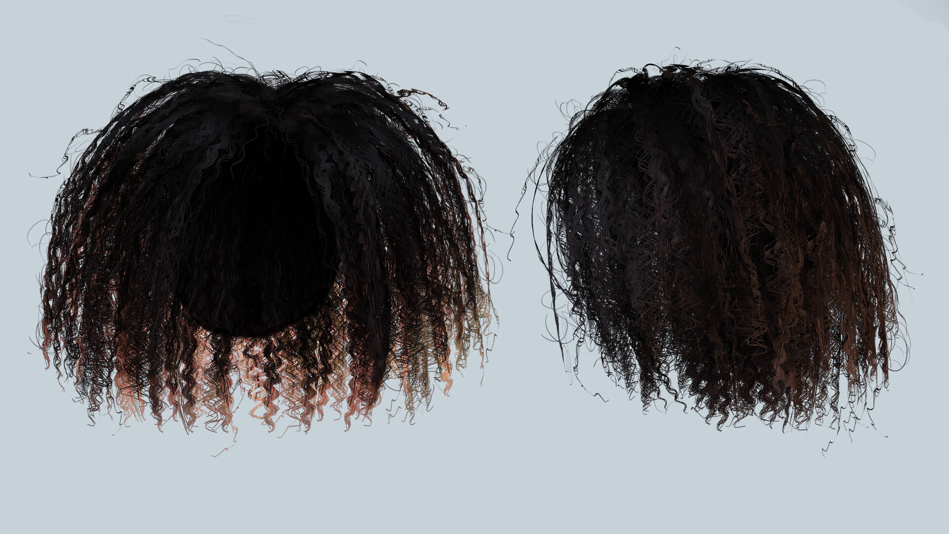 Messy Curly Afro Hair - Voluminous 3D Female Hairstyle by khaloui