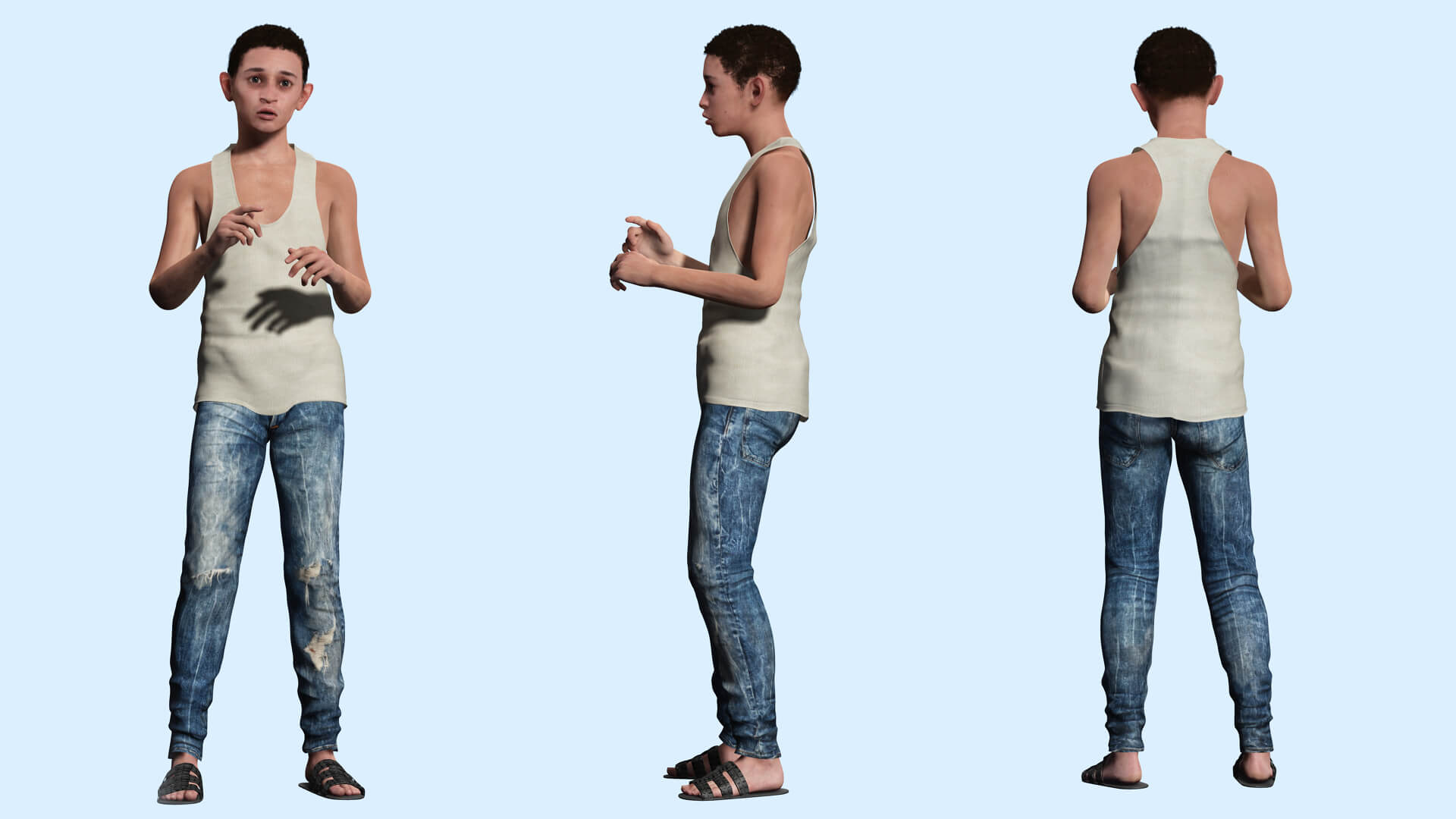 Mostafa-Realistic Arabic Boy 3D Model by khaloui