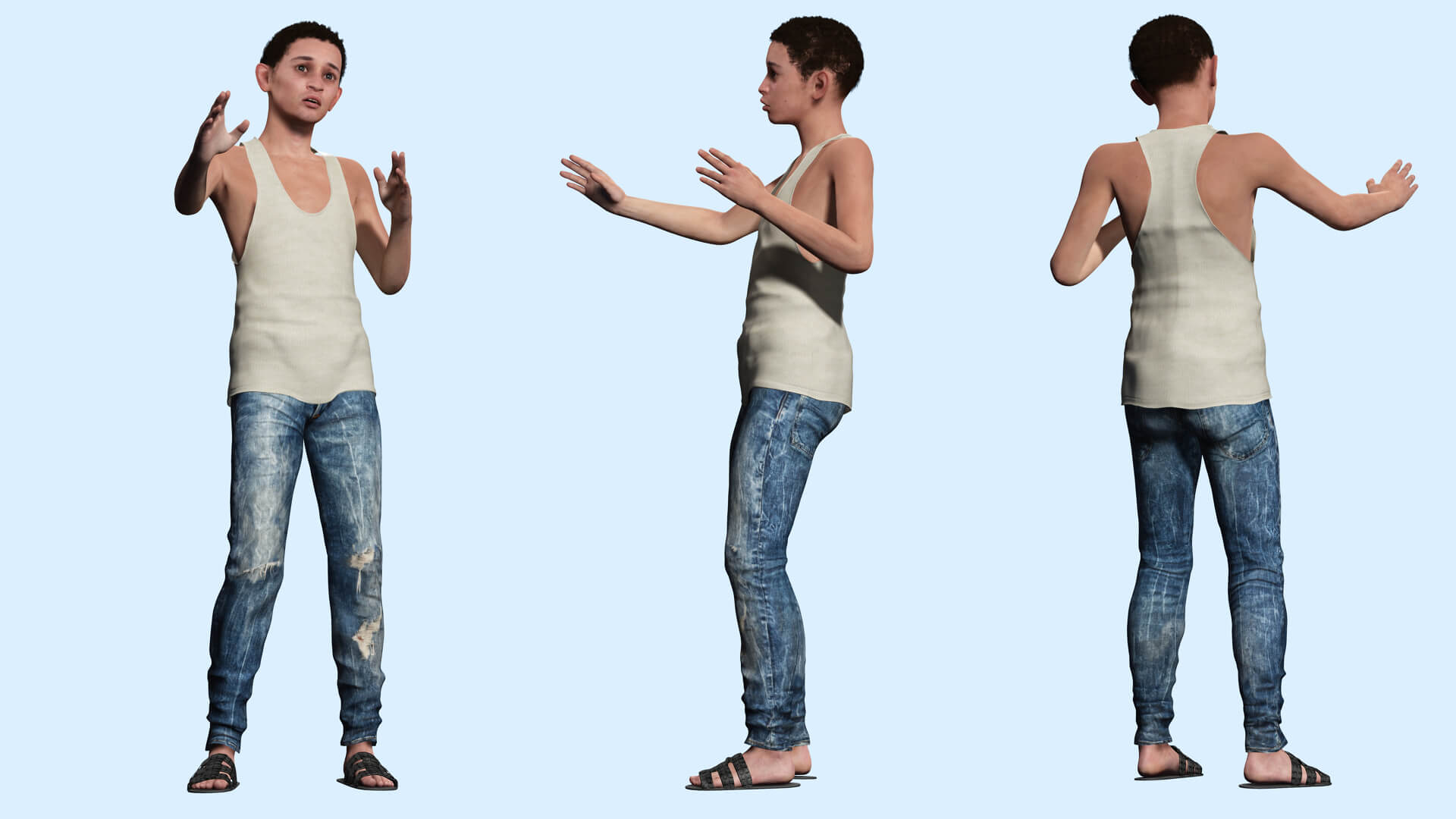 Mostafa - Arabic Boy 3D Model by khaloui